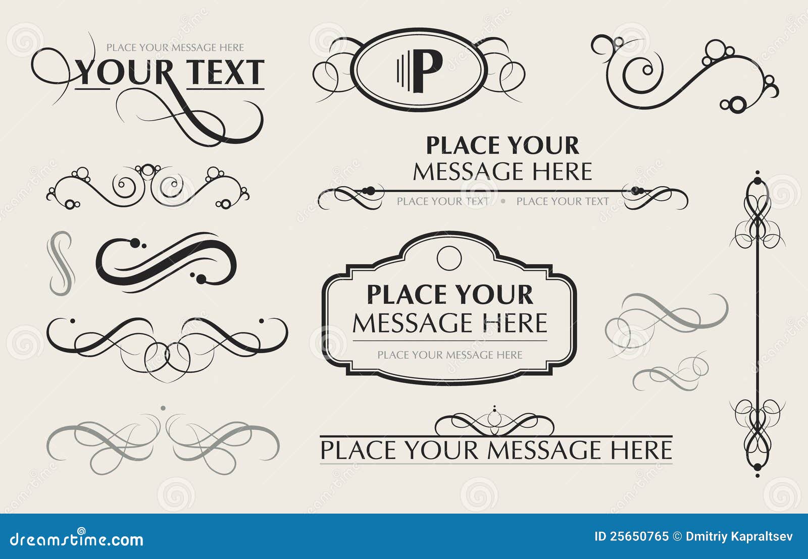 Calligraphic design stock vector. Illustration of ornamental - 25650765