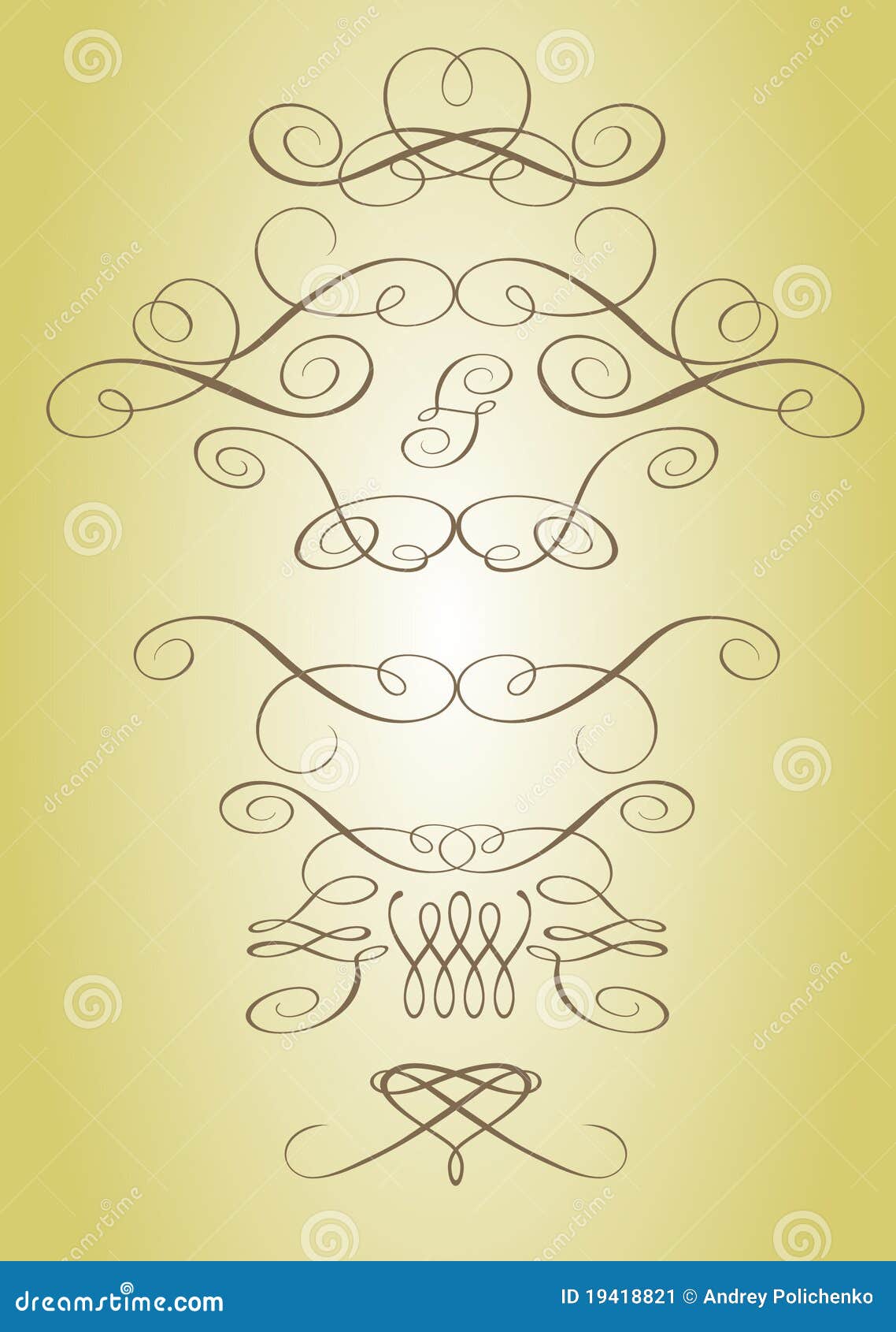 Calligraphic Design Elements Stock Vector - Illustration of greeting ...