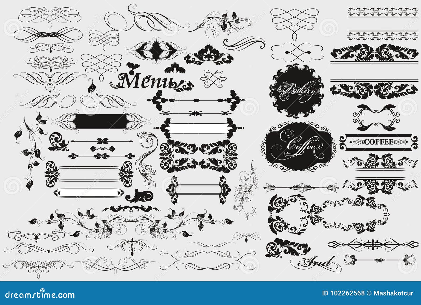 Calligraphic Design Elements Stock Vector - Illustration of document ...