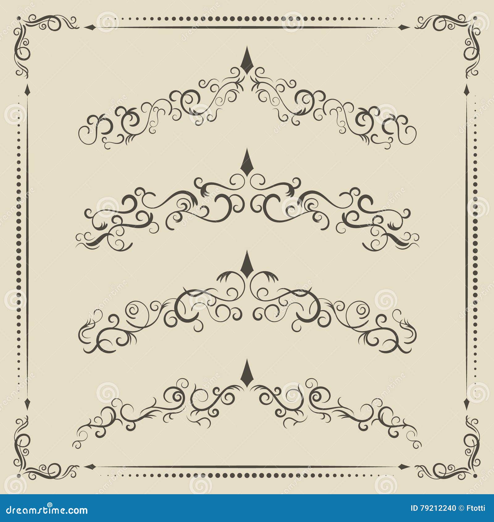 Calligraphic Design Elements, Curves and Spirals. Stock Vector ...