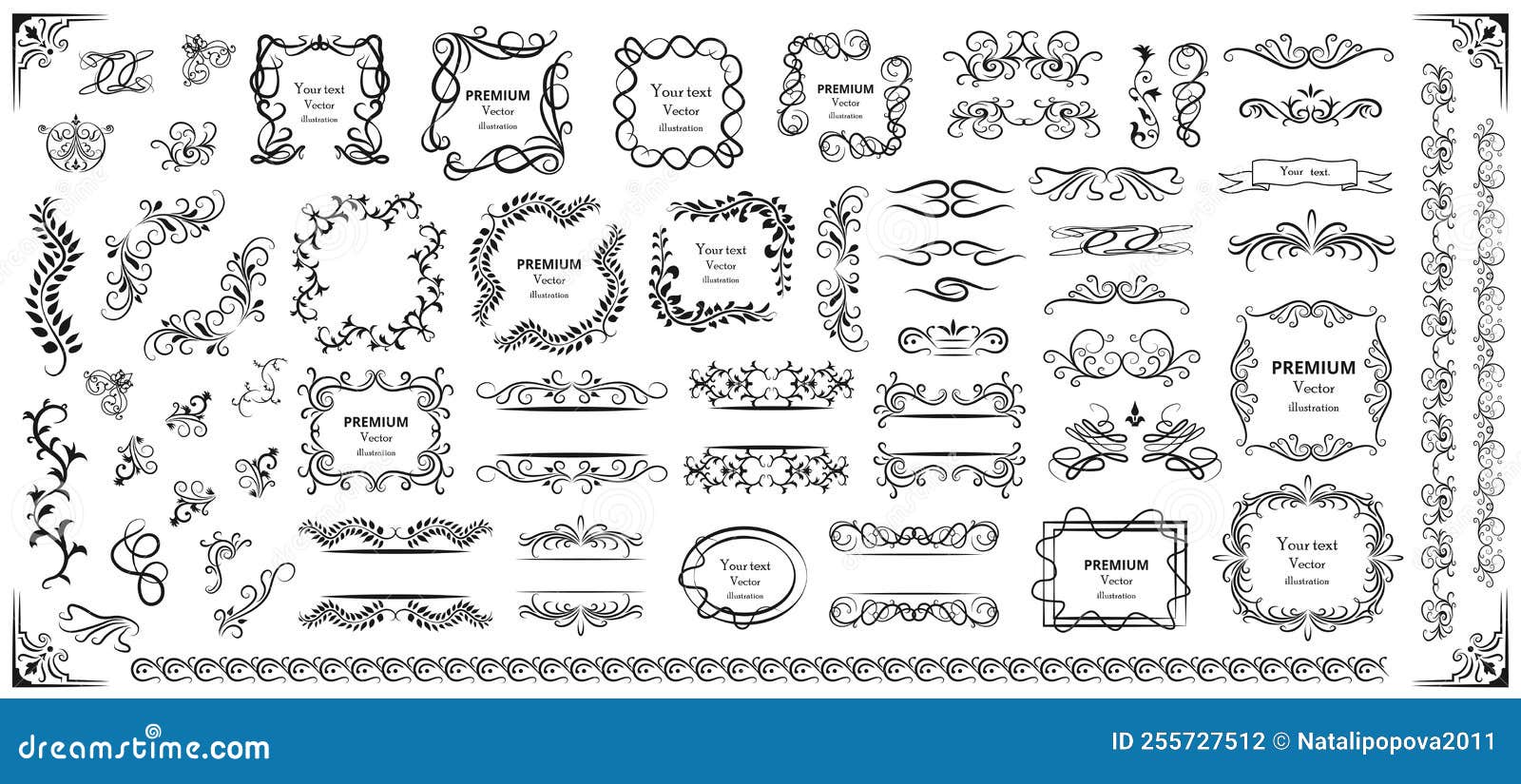 Calligraphic Design Elements . Decorative Swirls or Scrolls, Vintage ... Calligraphic Design Elements . Decorative Swirls or Scrolls, Vintage ...
