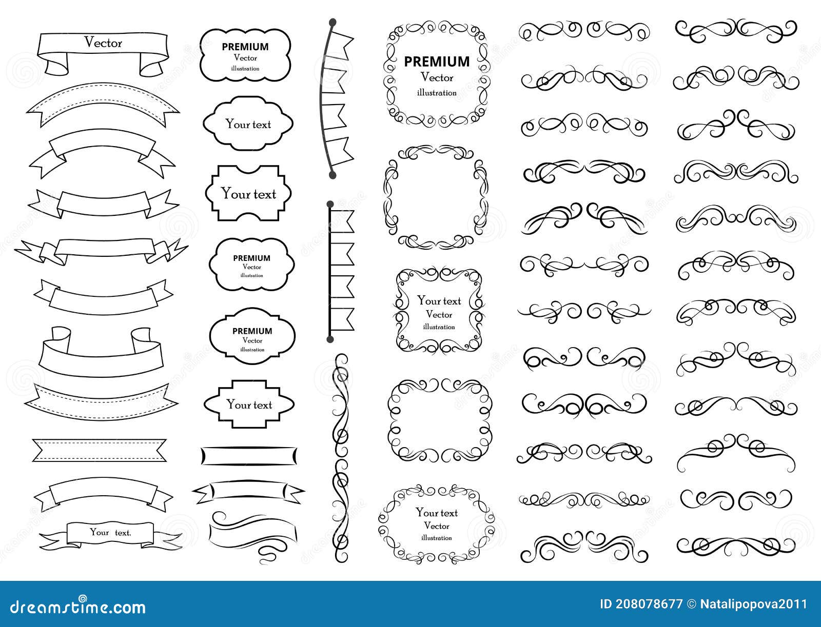Calligraphic Design Elements . Decorative Swirls or Scrolls, Vintage ... Calligraphic Design Elements . Decorative Swirls or Scrolls, Vintage ...