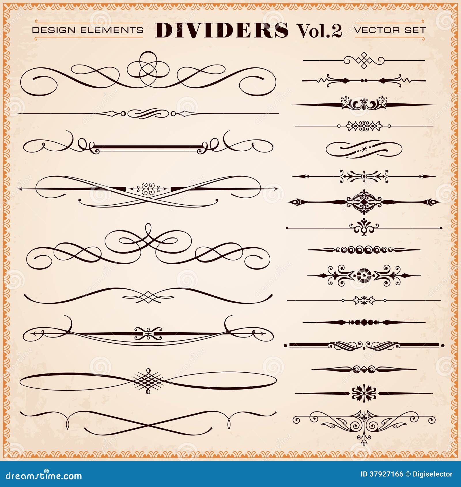 Calligraphic Design Elements, Dividers and Dashes Stock Vector ...