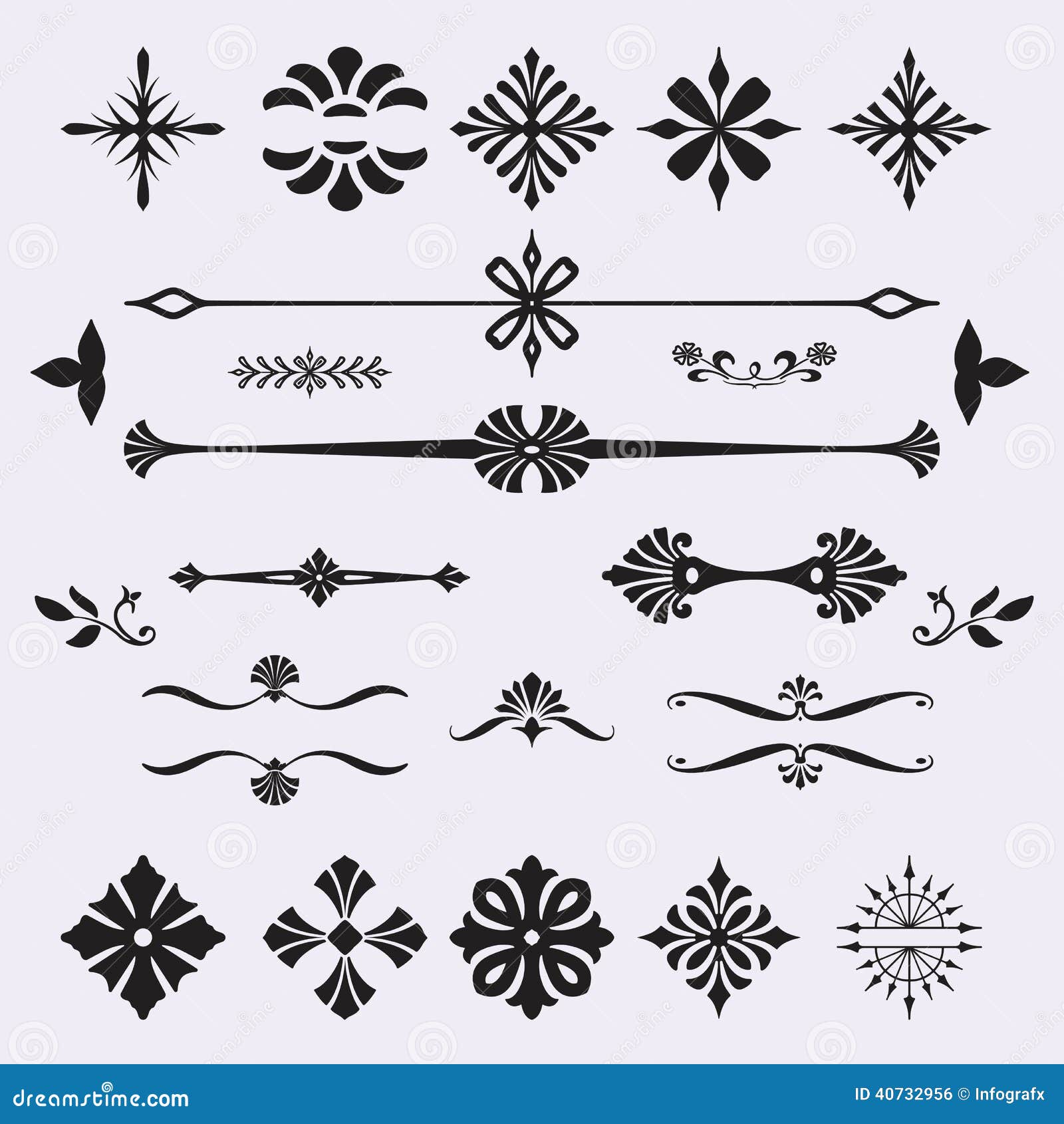 Calligraphic Design Elements Stock Vector - Illustration of calligraphy ...