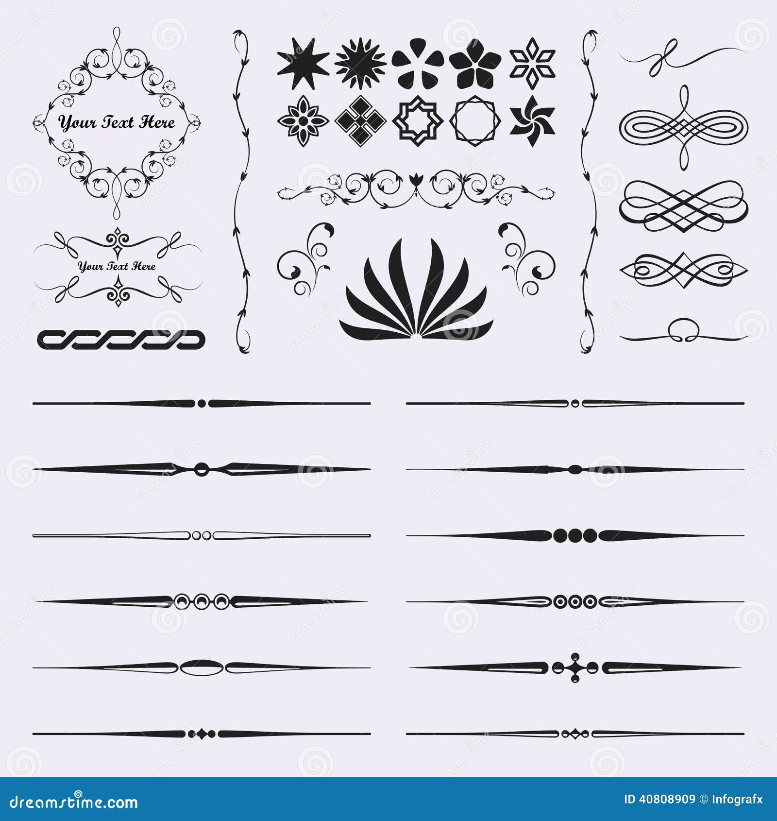 Calligraphic Design Elements Stock Vector - Illustration of ...