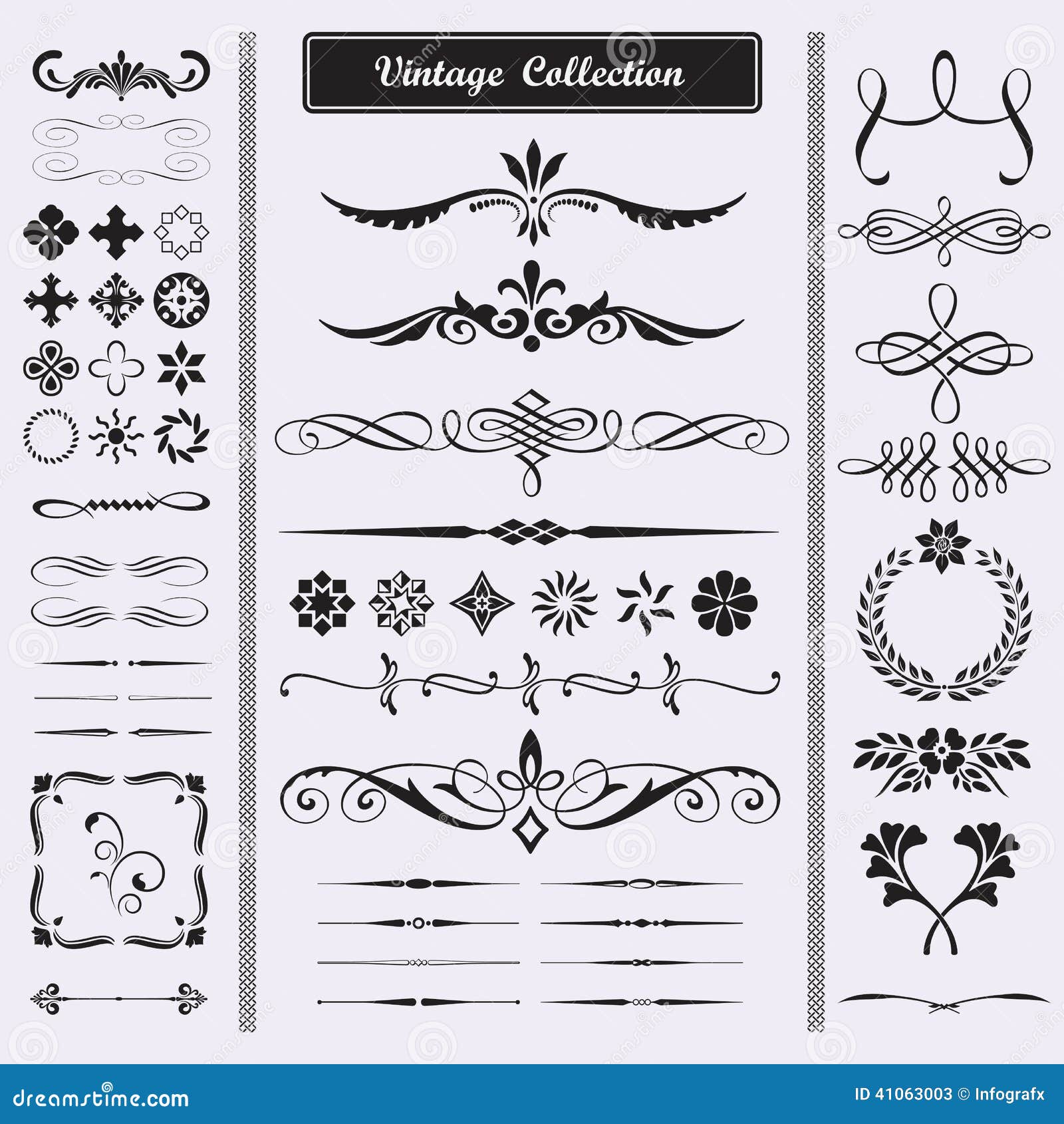 Calligraphic Design Elements Stock Vector - Illustration of foliate ...