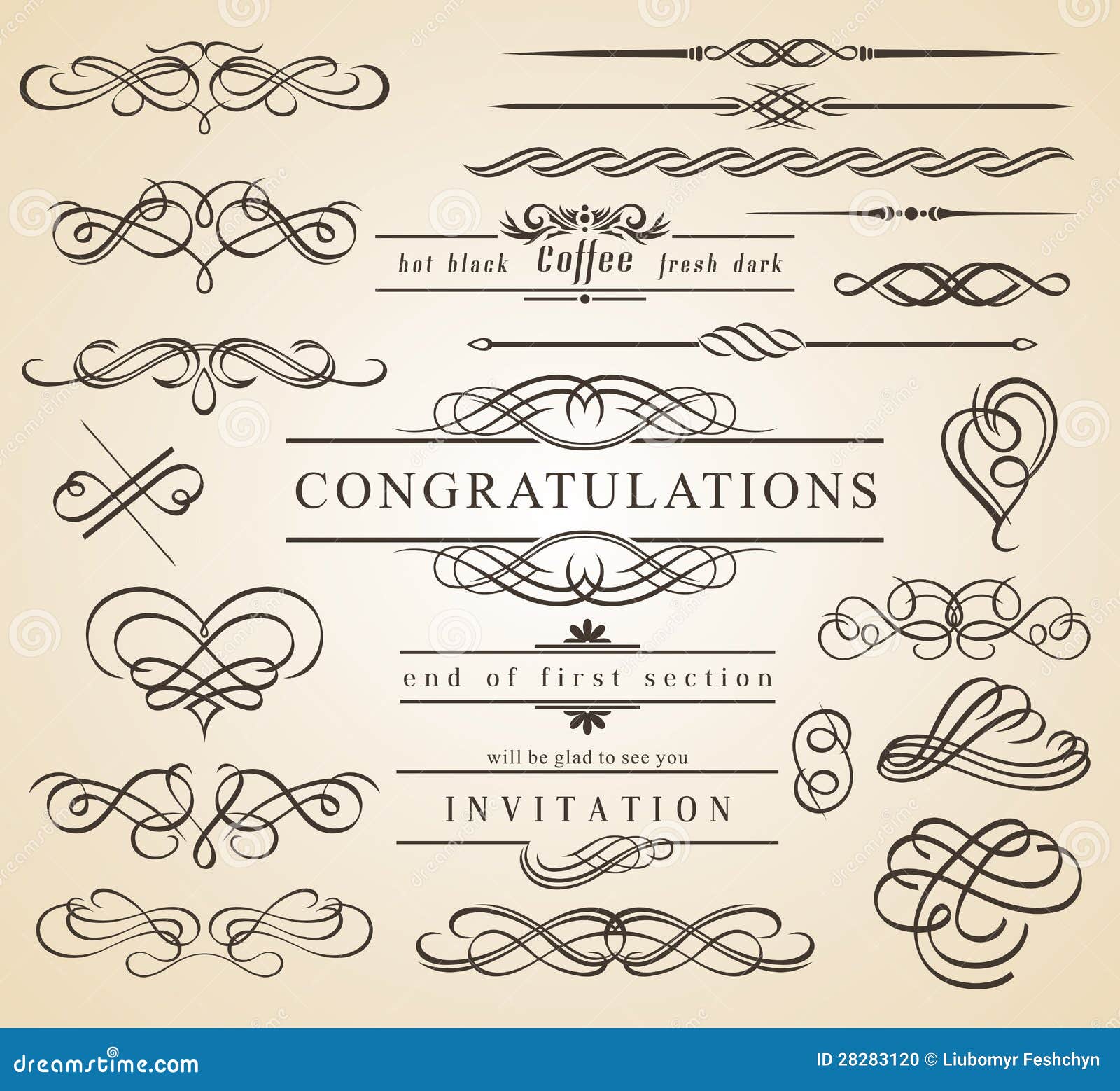 Calligraphic Design Elements and Frames Stock Vector - Illustration of ...