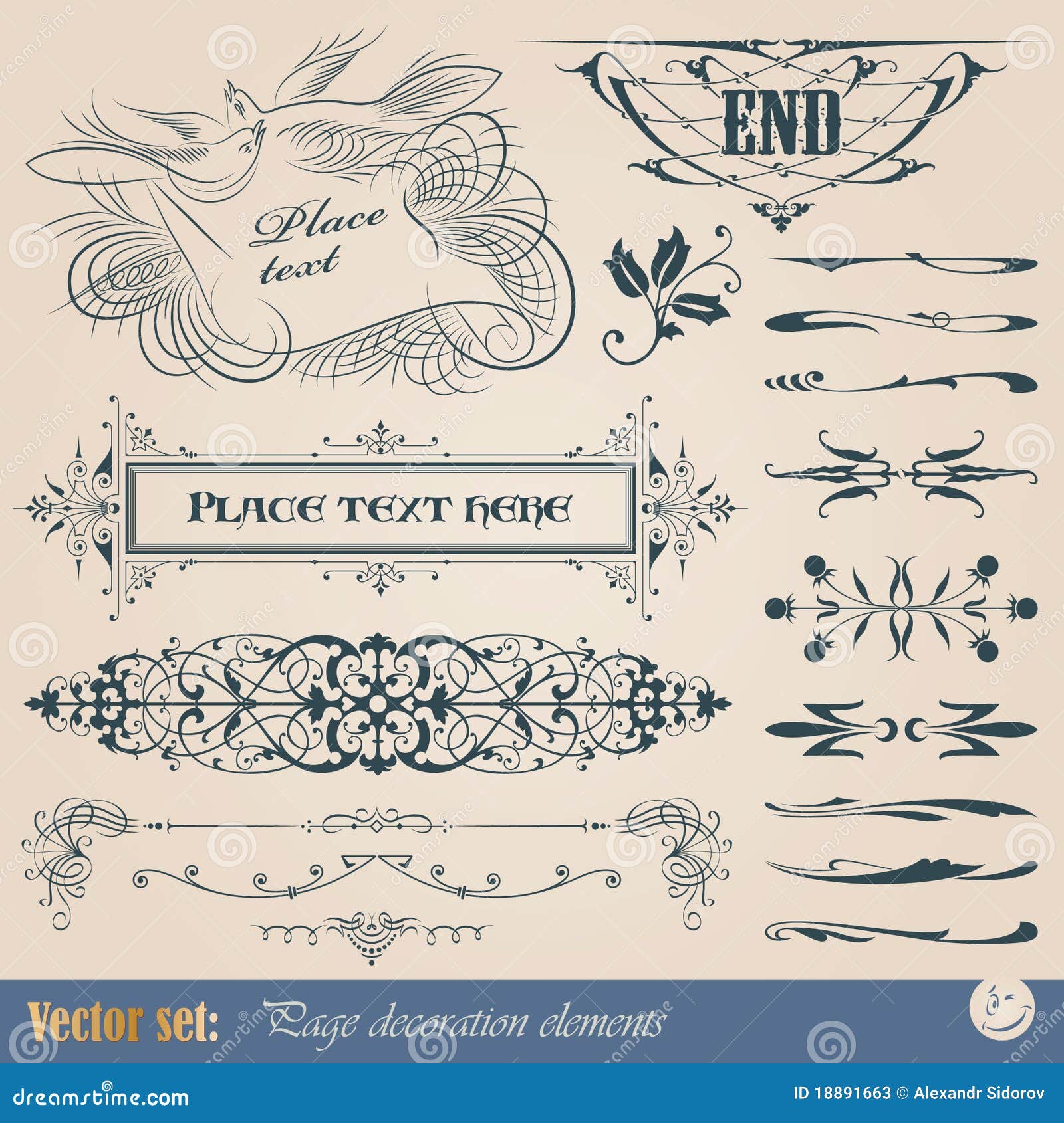 Calligraphic Design Elements and Page Decoration Stock Vector ...