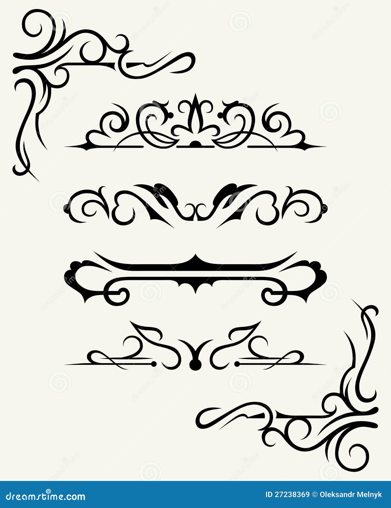 Calligraphic Design Elements and Page Decoration - Stock Vector ...