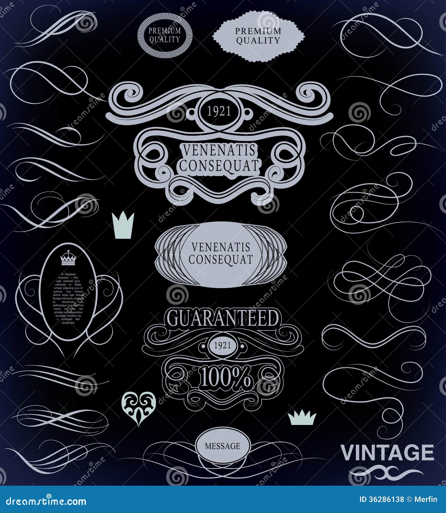 Calligraphic Design Elements Stock Illustration - Illustration of book ...