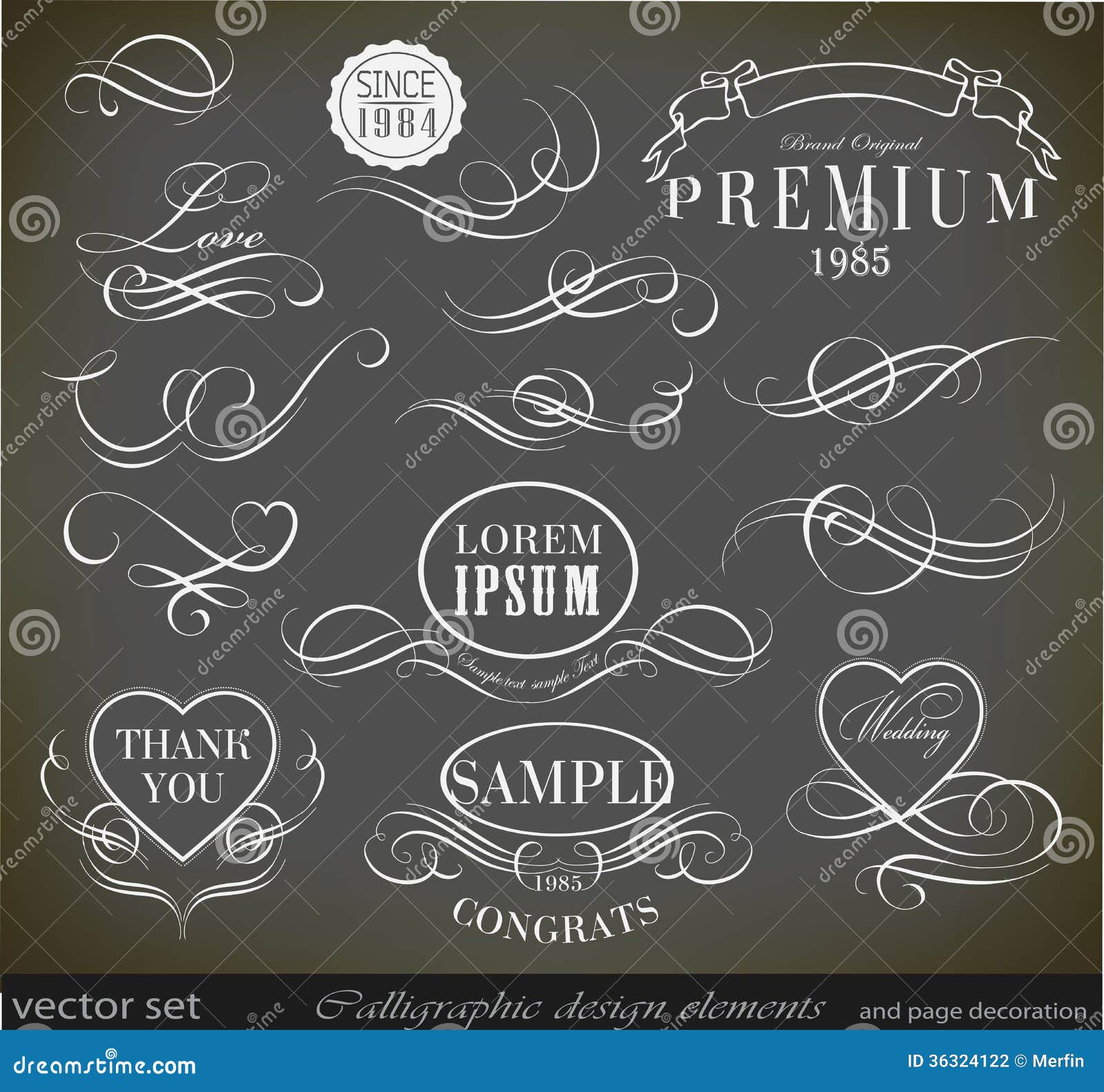 Calligraphic Design Elements and Page Decoration Stock Illustration ...