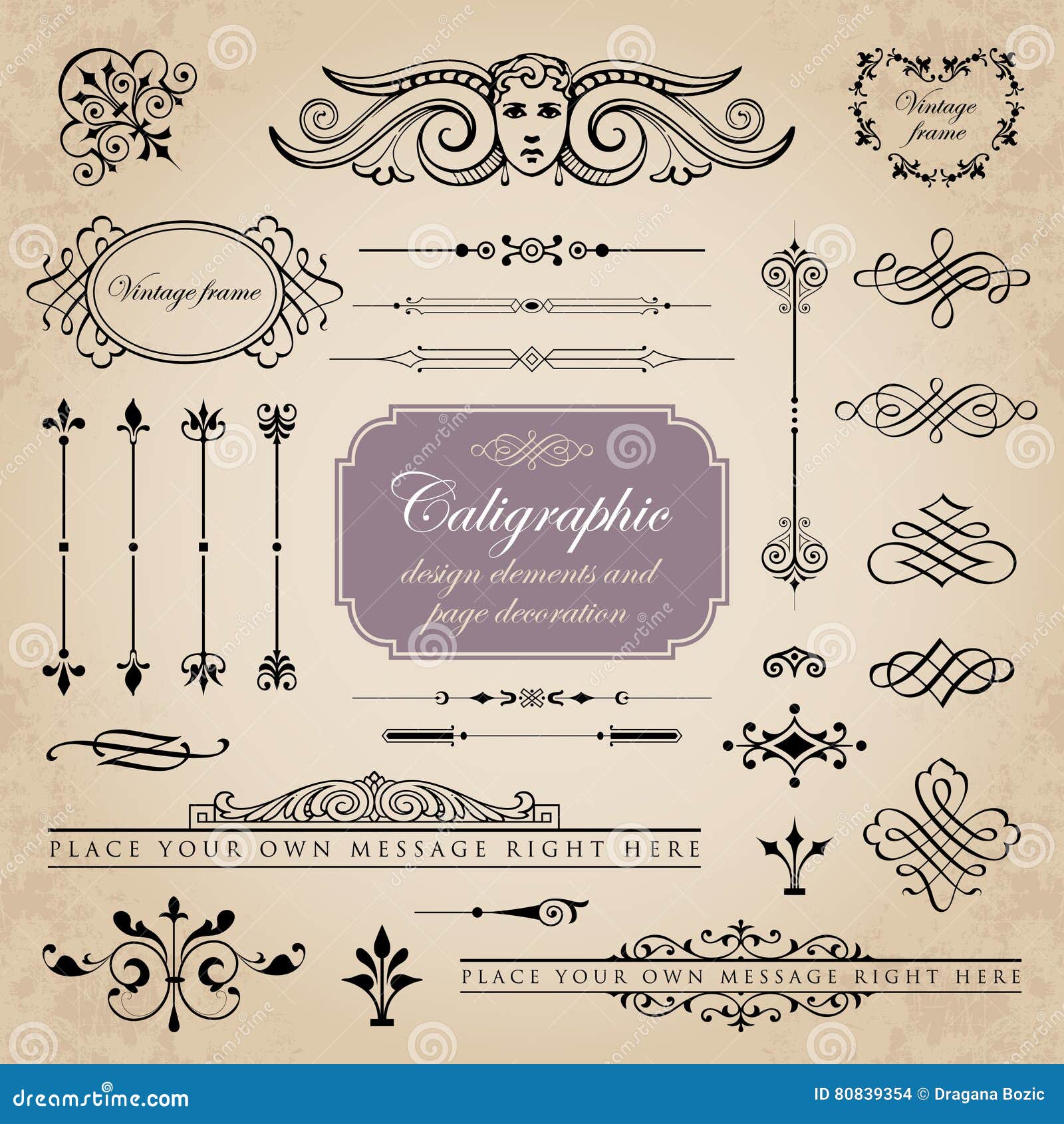 Calligraphic Design Elements and Page Decoration Stock Vector ...