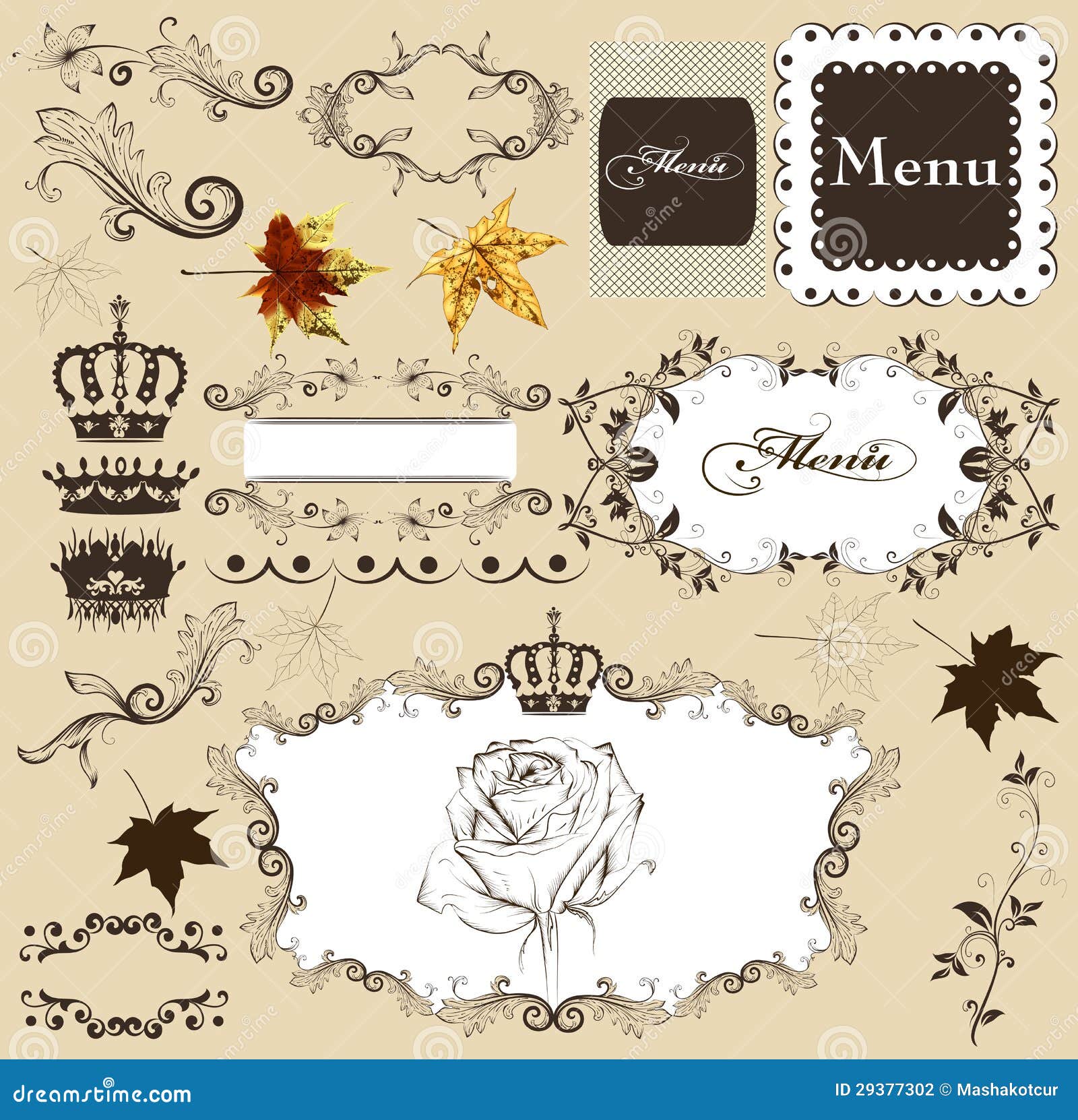 Calligraphic Design Elements and Page Decorations Stock Vector ...