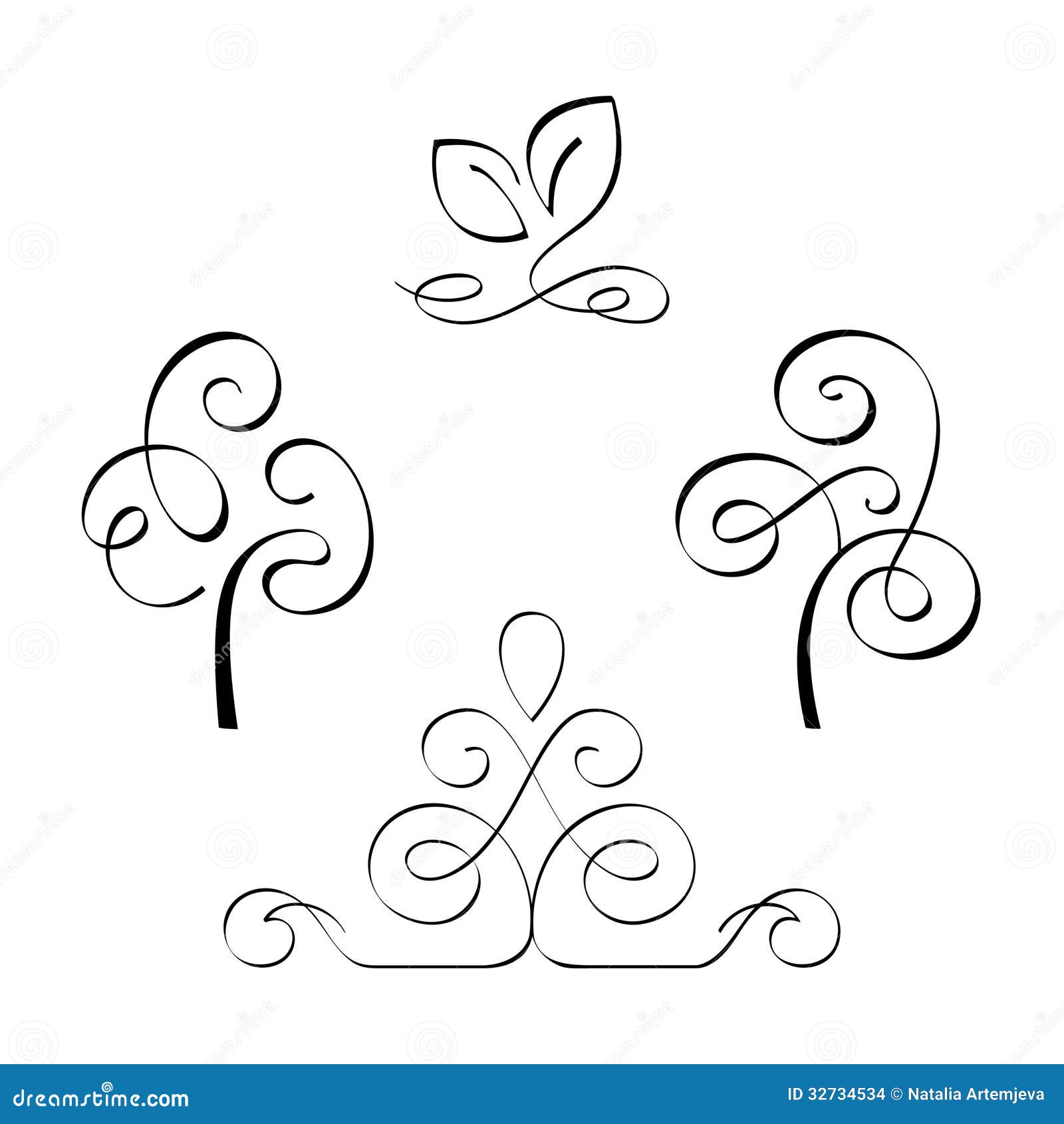 Calligraphic Design Elements Stock Vector - Illustration of shape ...