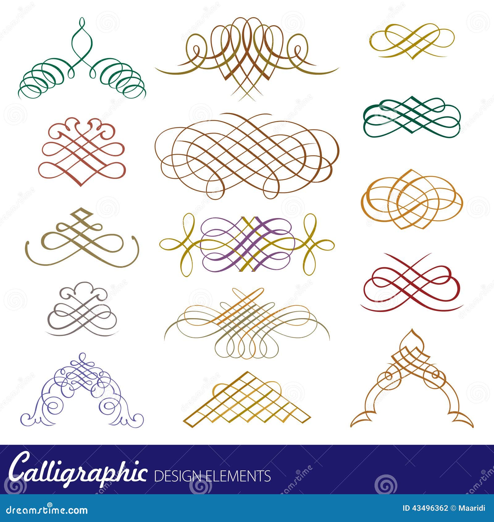 Calligraphic Design Elements Stock Vector - Illustration of element ...