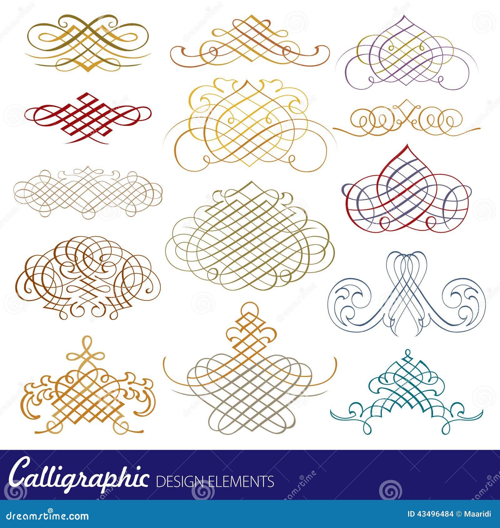 Calligraphic Design Elements Stock Vector - Illustration of antique ...