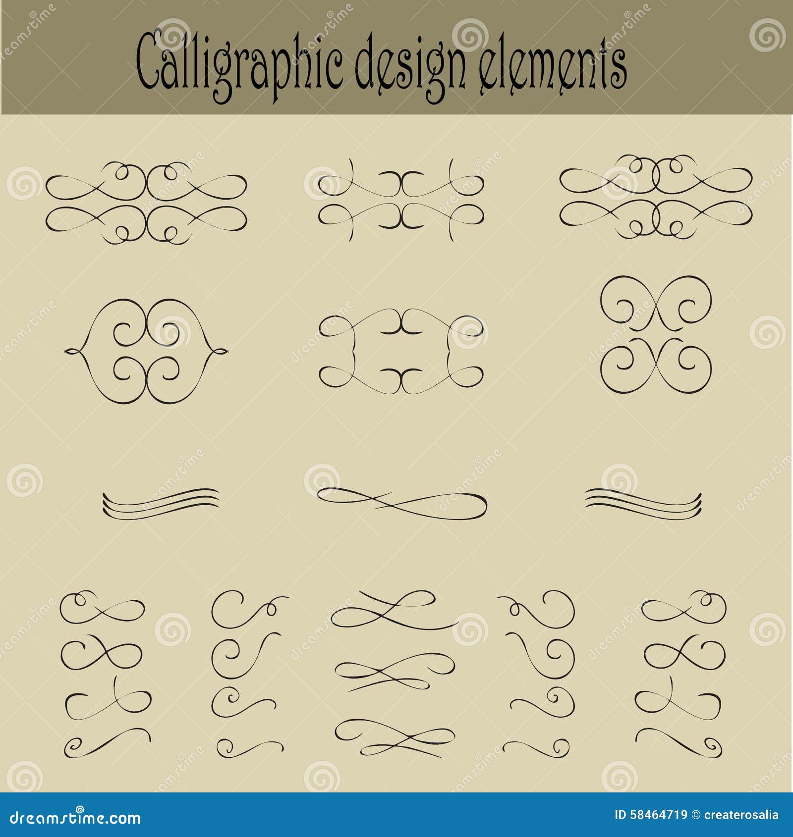 Calligraphic Design. Vector Illustration Stock Vector - Illustration of ...