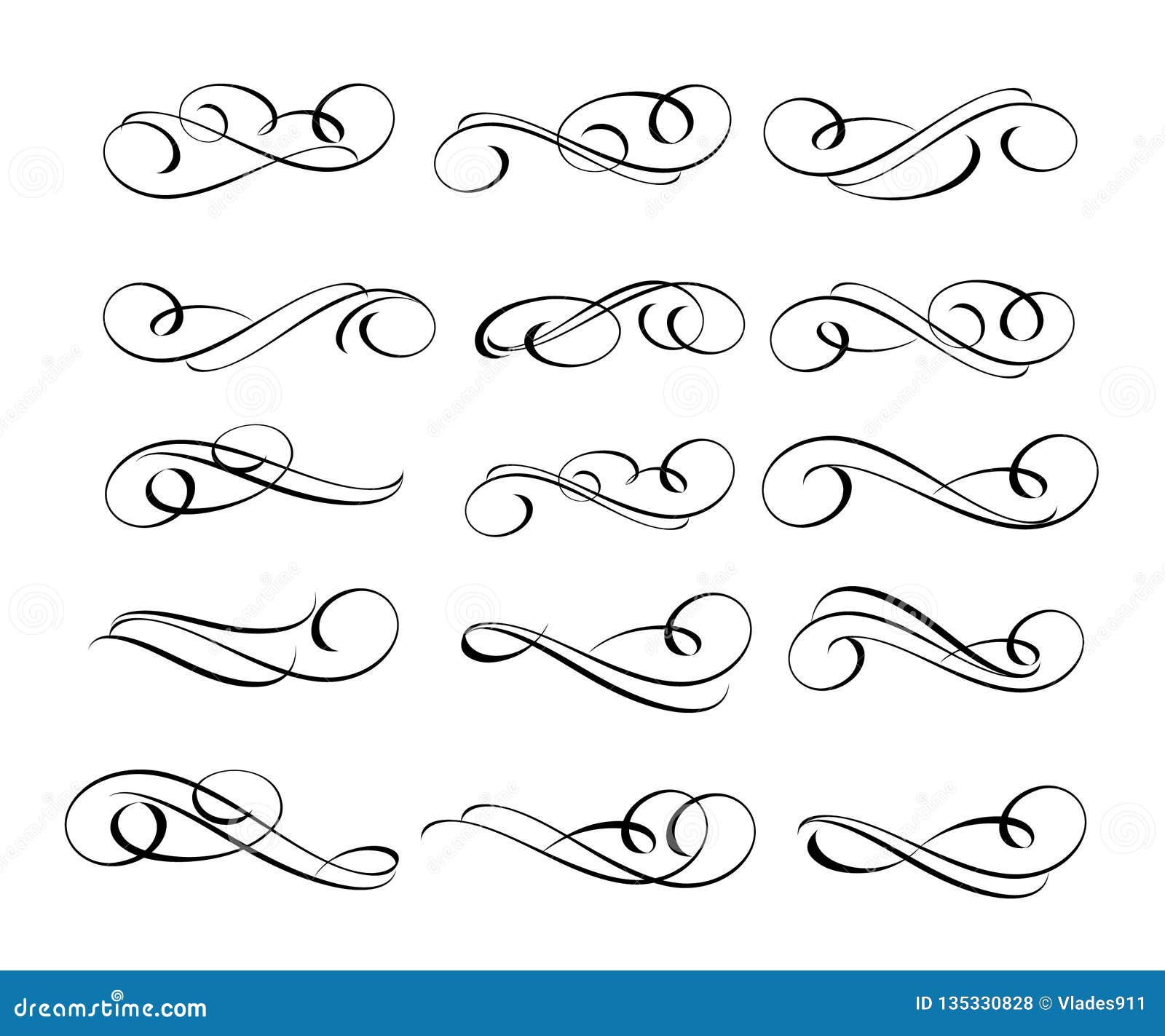 Calligraphic Elegant Elements of Design.Vector Stock Vector ...