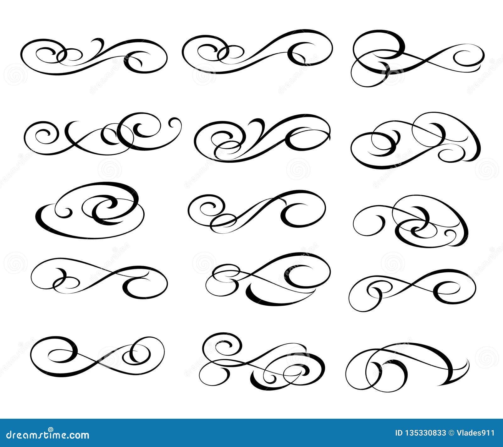 Calligraphic Elegant Elements of Design.Vector Stock Vector ...