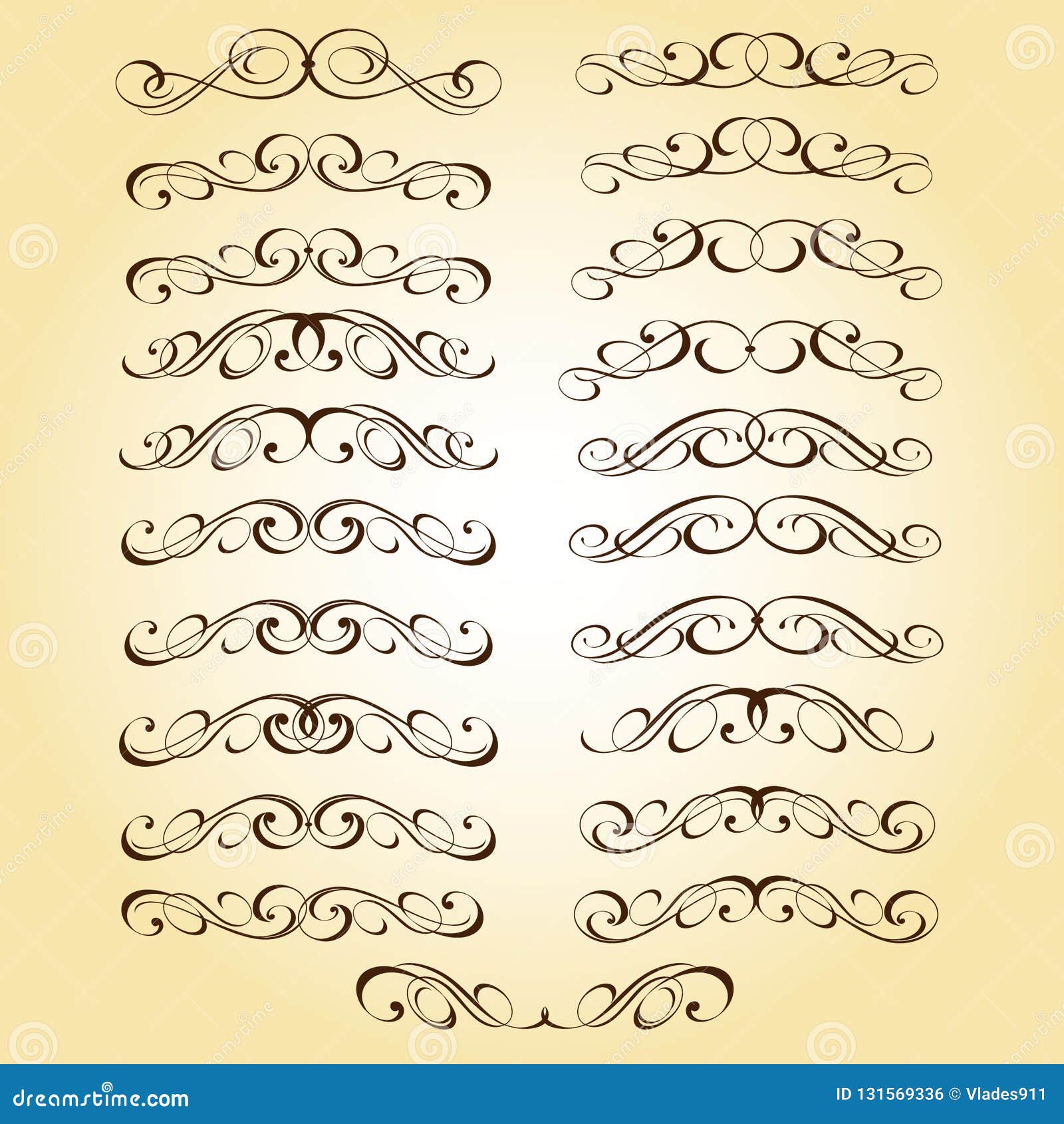 Calligraphic Elegant Elements Design.Vector Illustration. Stock Vector ...