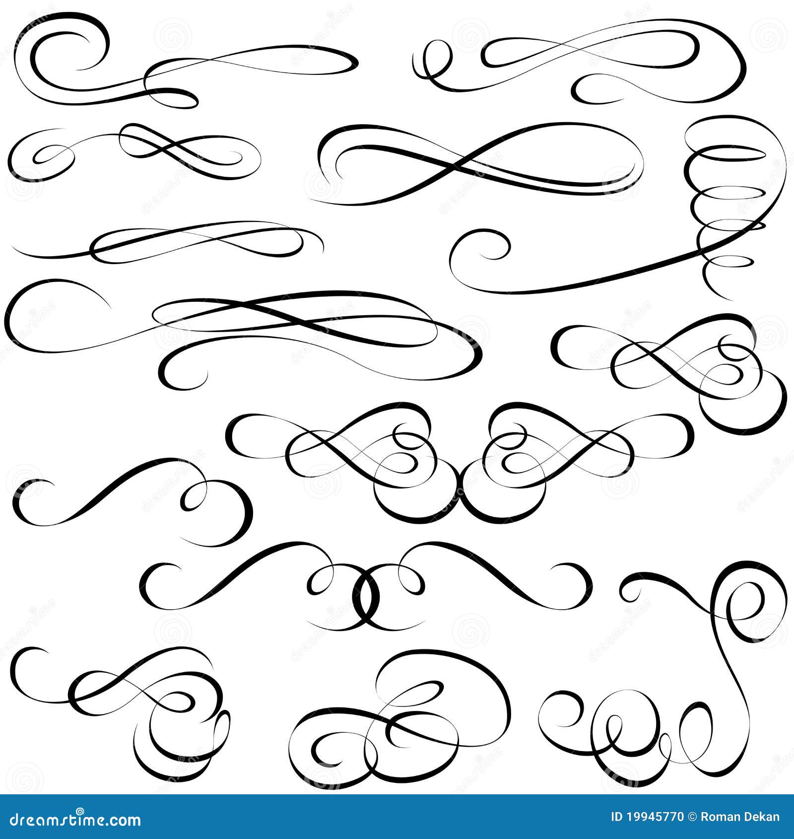 Calligraphic elements stock vector. Illustration of clipart - 19945770