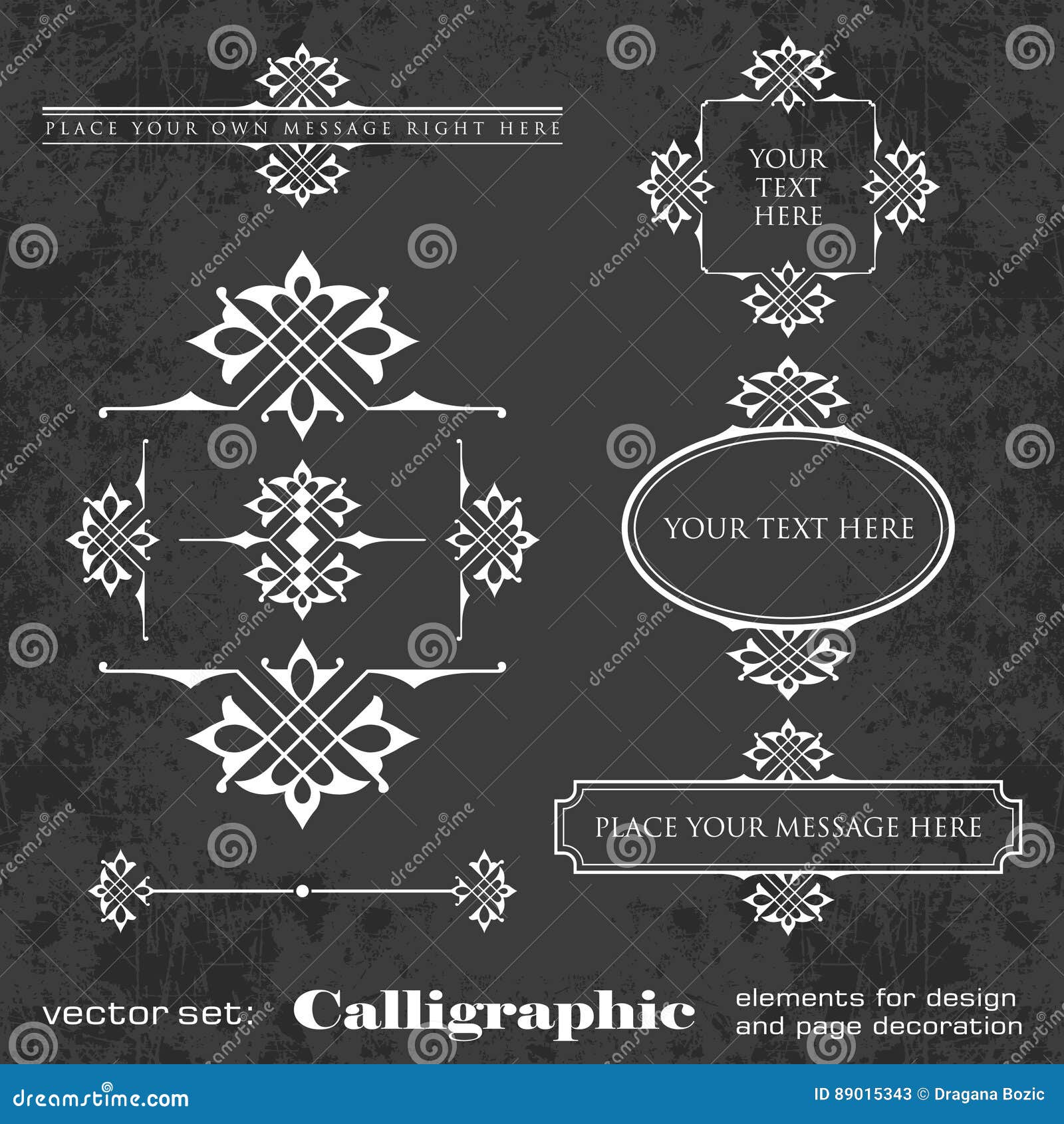 Calligraphic Elements for Design and Page Decoration on a Chalkboard ...