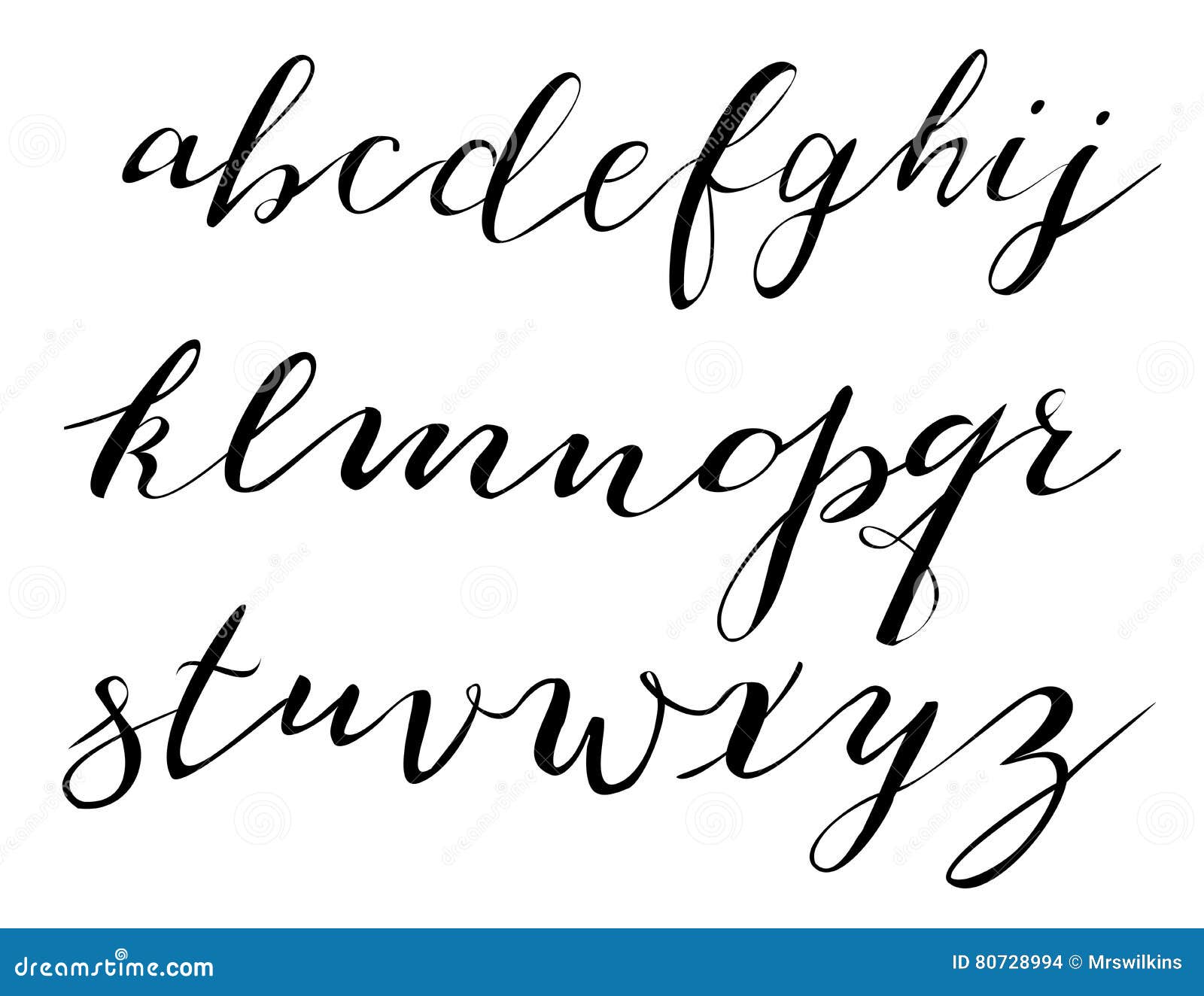 Calligraphic Font Lettering Vector Stock Vector - Illustration of brush ...
