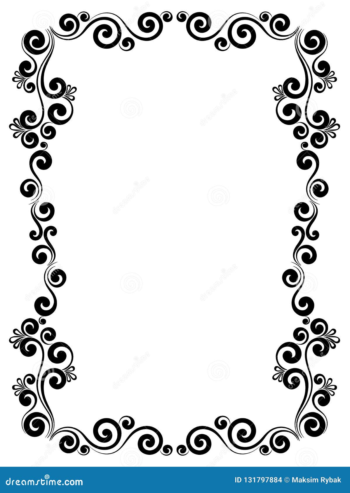 Calligraphic Frame and Page Decoration Stock Vector - Illustration of ...