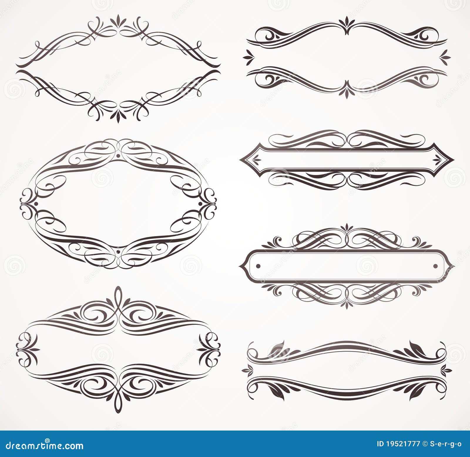 Calligraphic frames stock vector. Illustration of decoration - 19521777