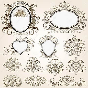 Calligraphic Frames and Design Elements Stock Vector - Illustration of ...