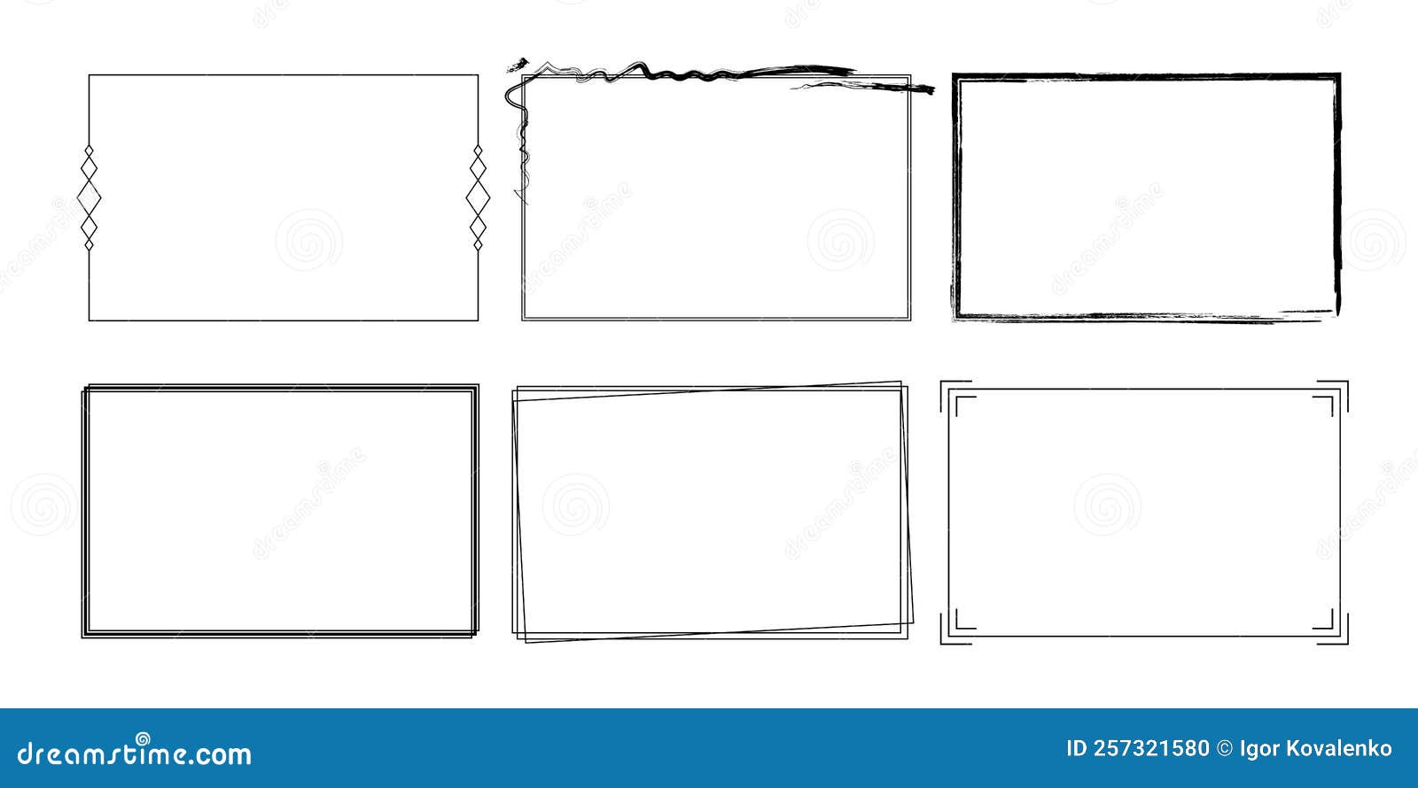 Calligraphic Frames. Ornamental Rectangular Set Frame Stock ...