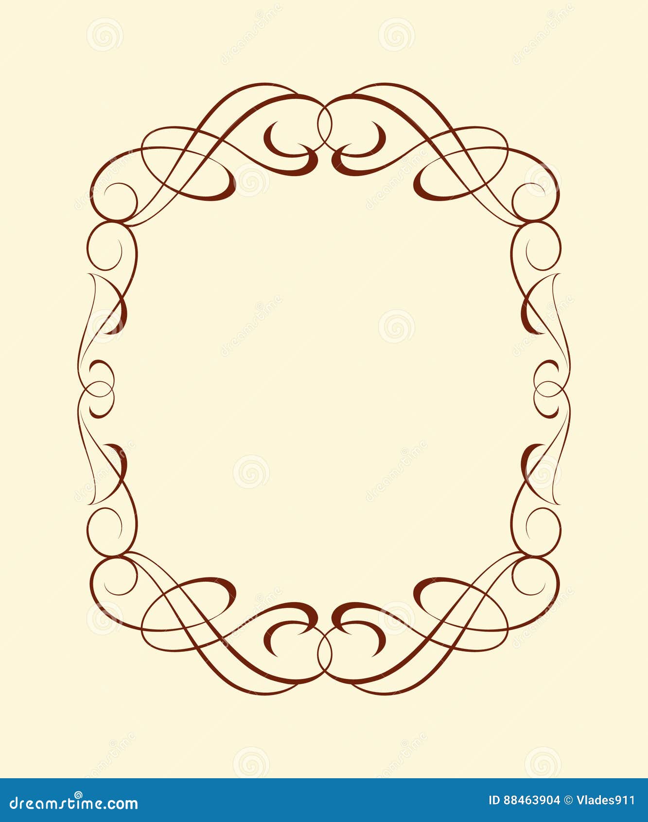 Calligraphic Frames .Vintage .Vector Illustration. Stock Vector ...