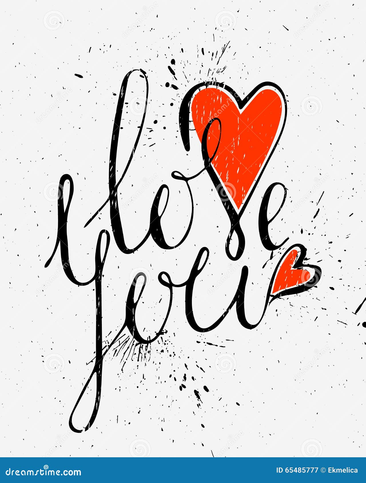 Calligraphic Inscription Love You Stock Vector Illustration Of