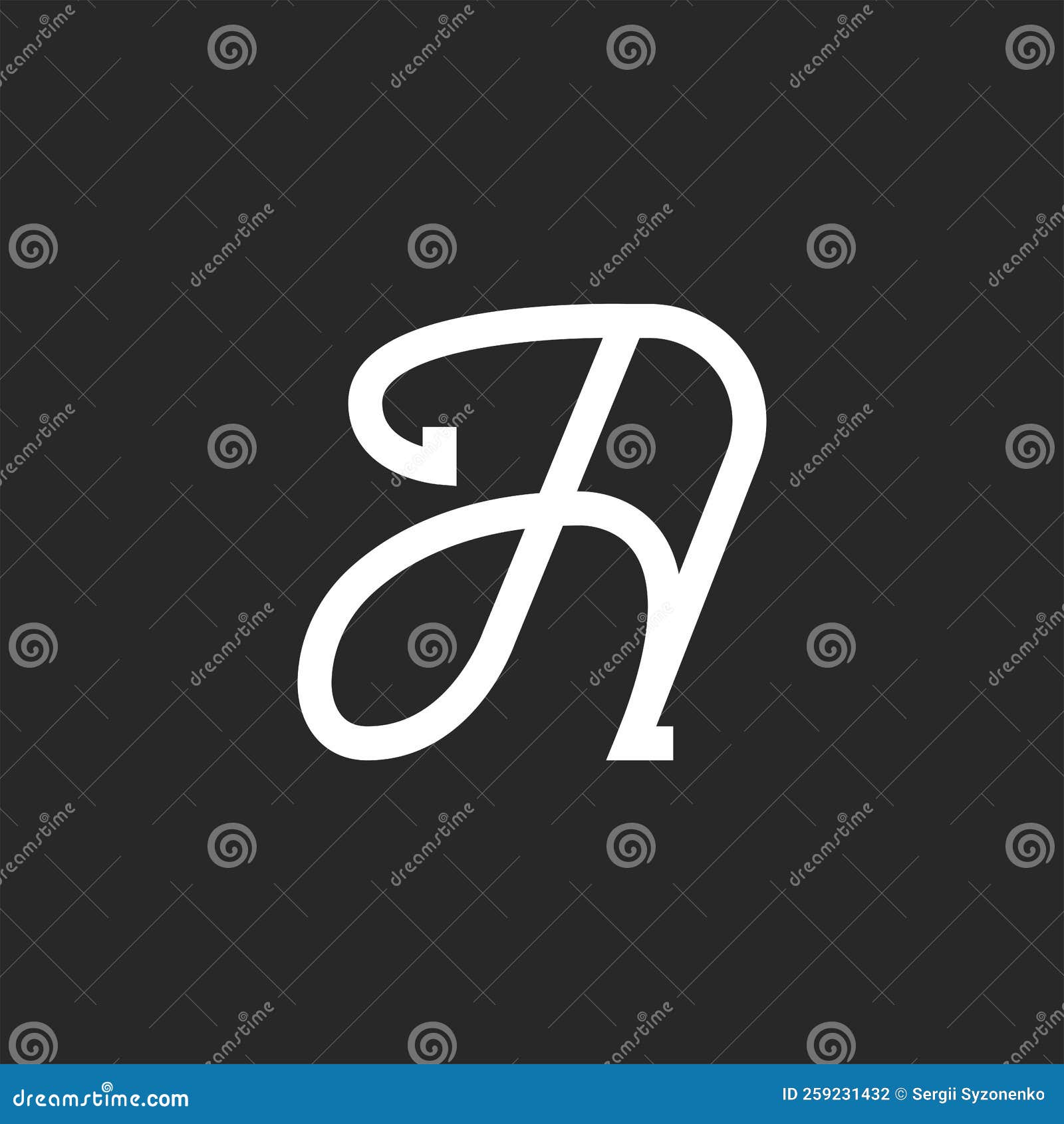 Calligraphic Italic Letter a Logo Monogram Identity Design Template ...