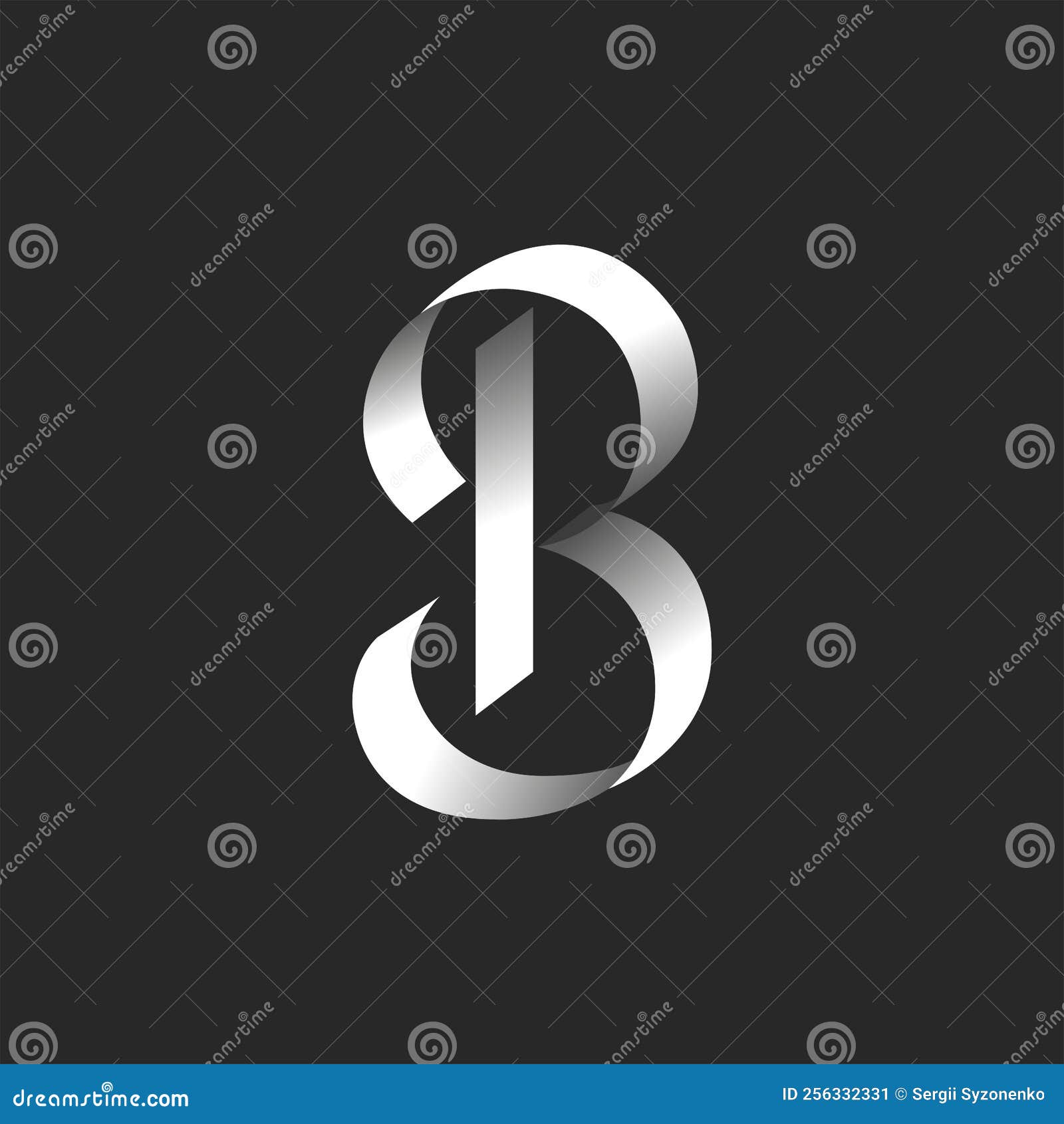 Calligraphic Letter B Logo Monogram, Handwritten Bold Letter with ...