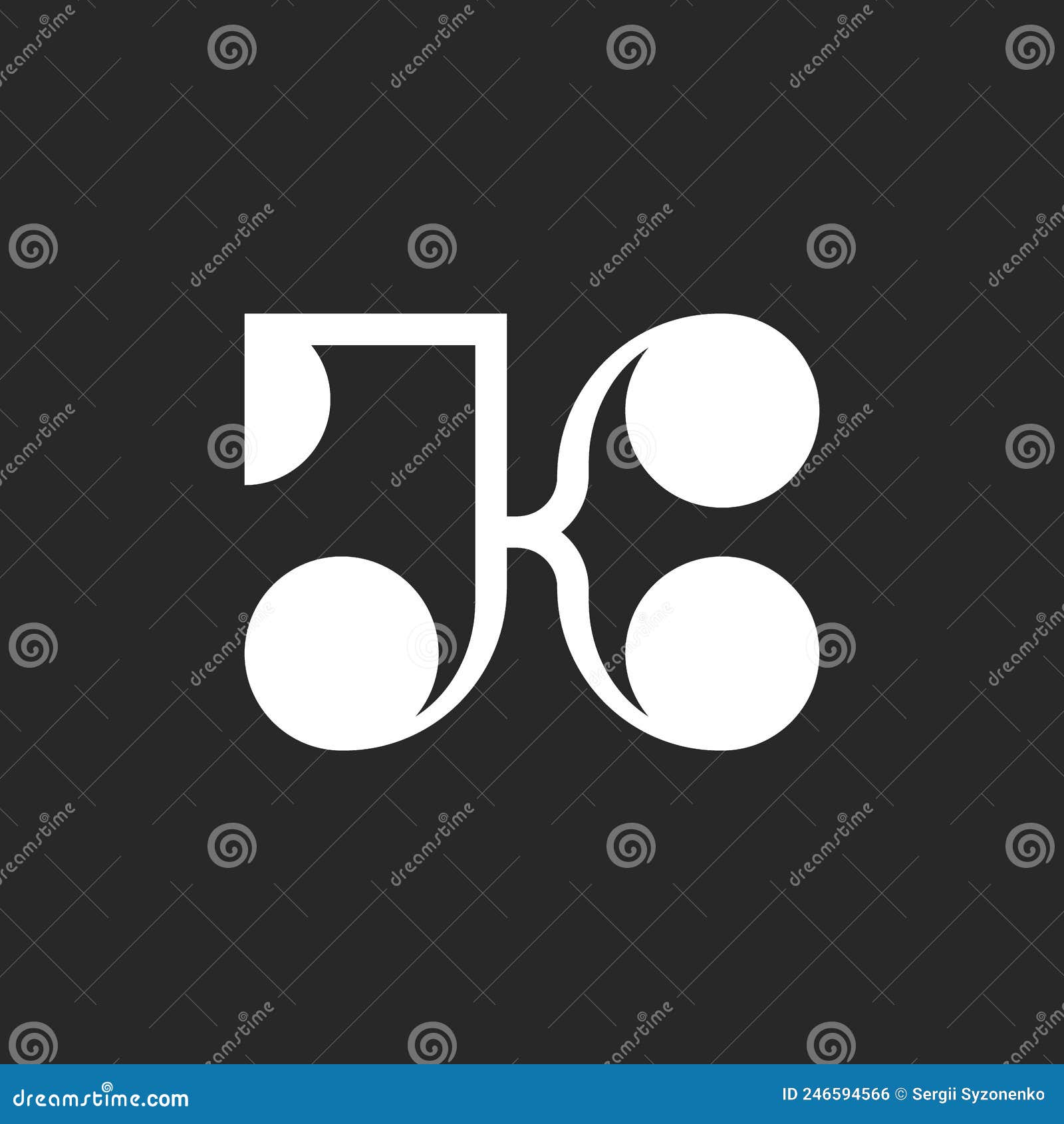 Calligraphic Letter K Monogram Logo Black and White Minimal Style, Thin ...