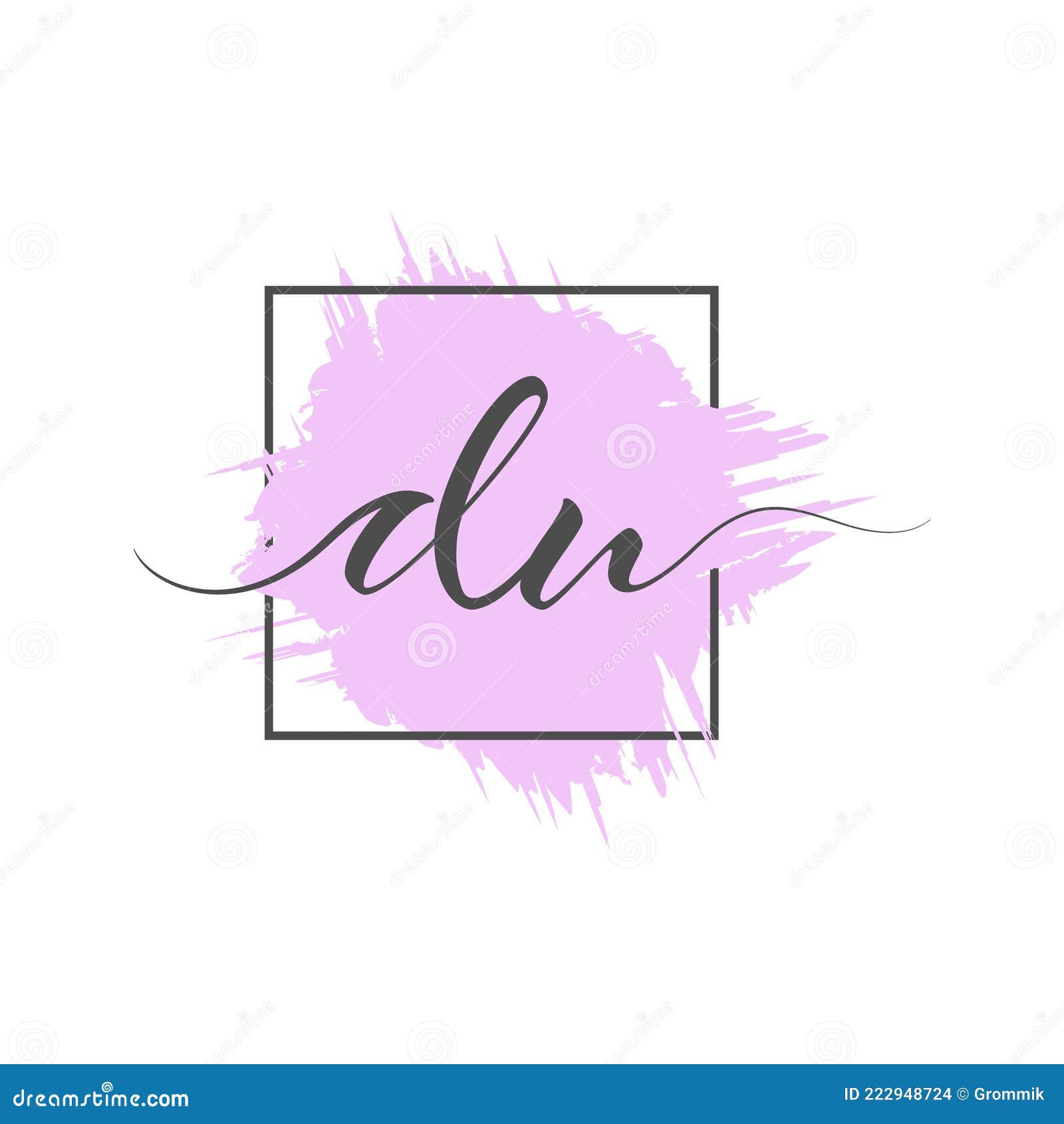Calligraphic Lowercase Letters DU are Written in a Solid Line on a ...
