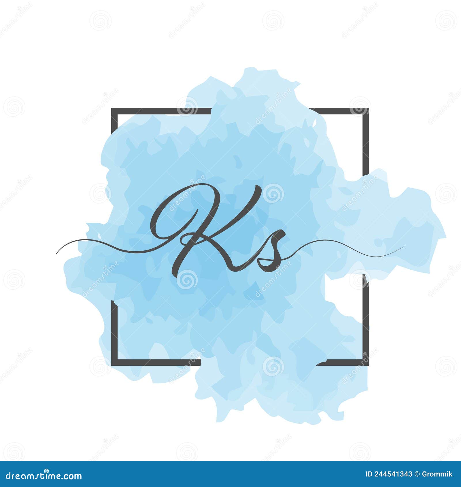 Calligraphic Lowercase Letters K and S are Written in a Solid Line on a ...