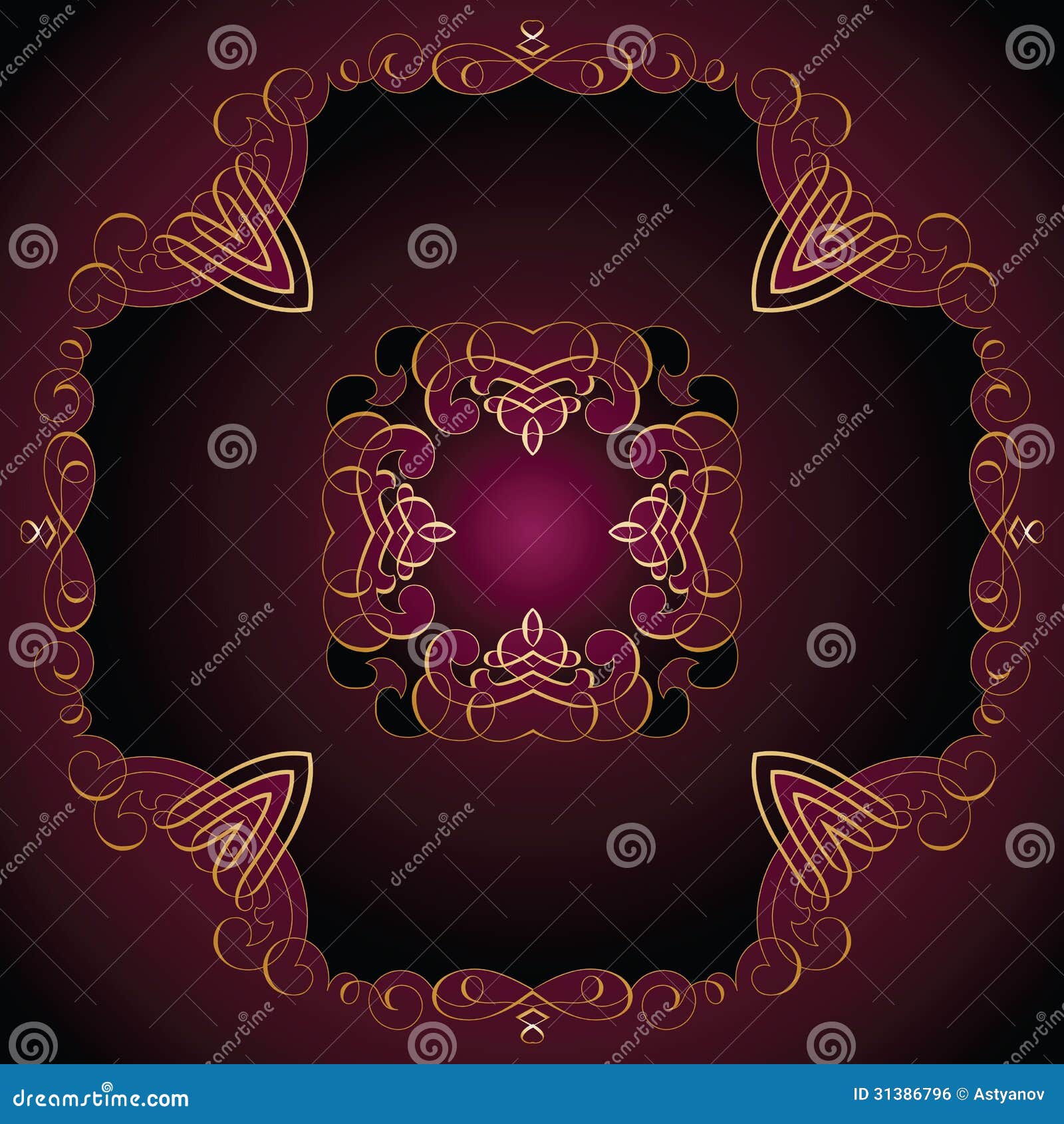 Calligraphic Luxury Vignette Border Stock Vector - Illustration of ...