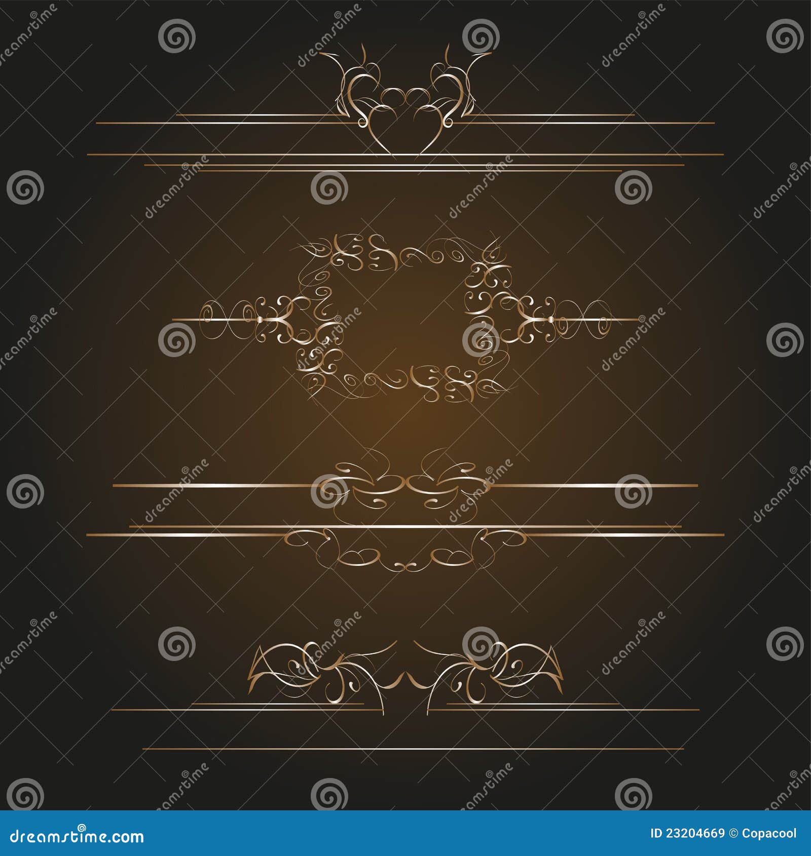 Calligraphic Old Elements Vintage Decor Vector Stock Vector ...