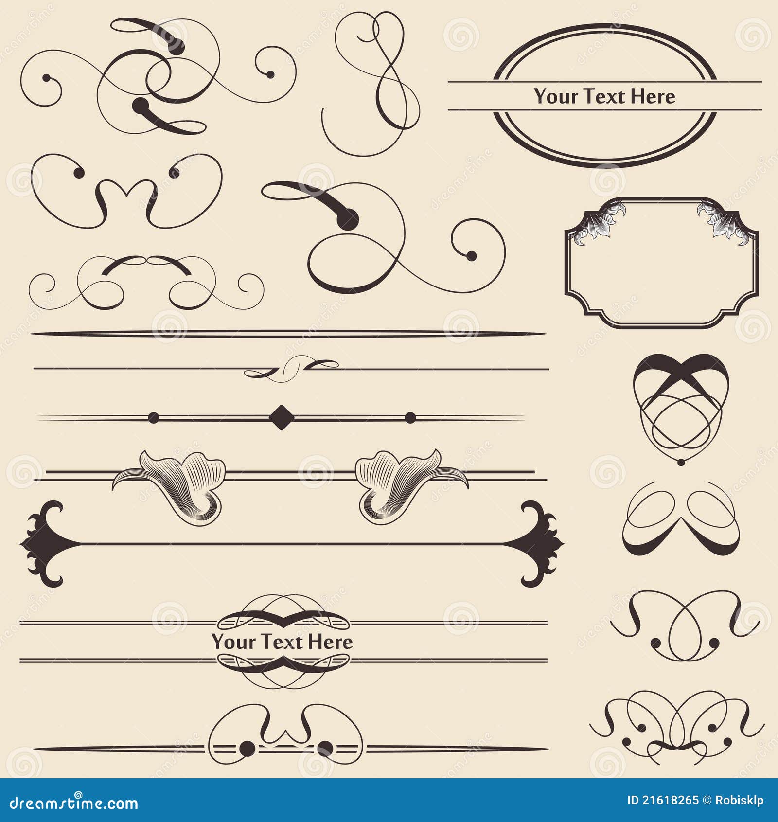 Calligraphic Page Decorations Stock Vector - Illustration of decorative ...