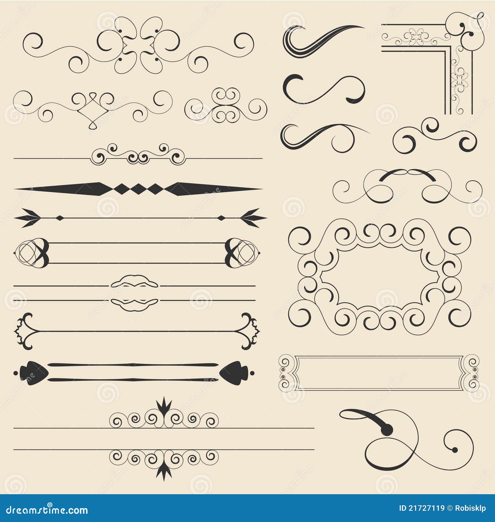 Calligraphic Page Decorations Stock Vector - Illustration of ...