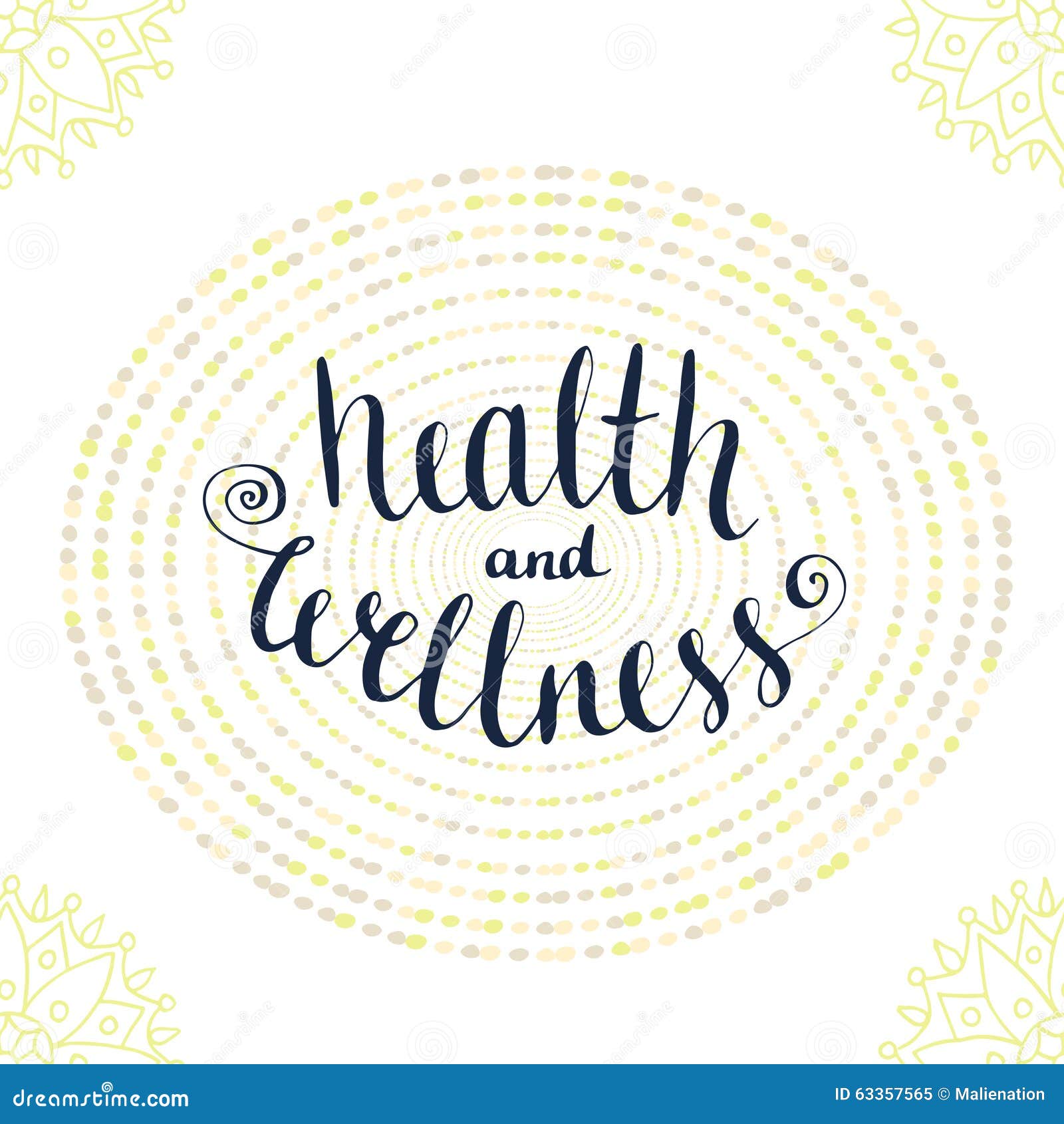 Calligraphic Poster with Phrase - Health and Wellness. Icon Vector ... Calligraphic Poster with Phrase - Health and Wellness. Icon Vector ...