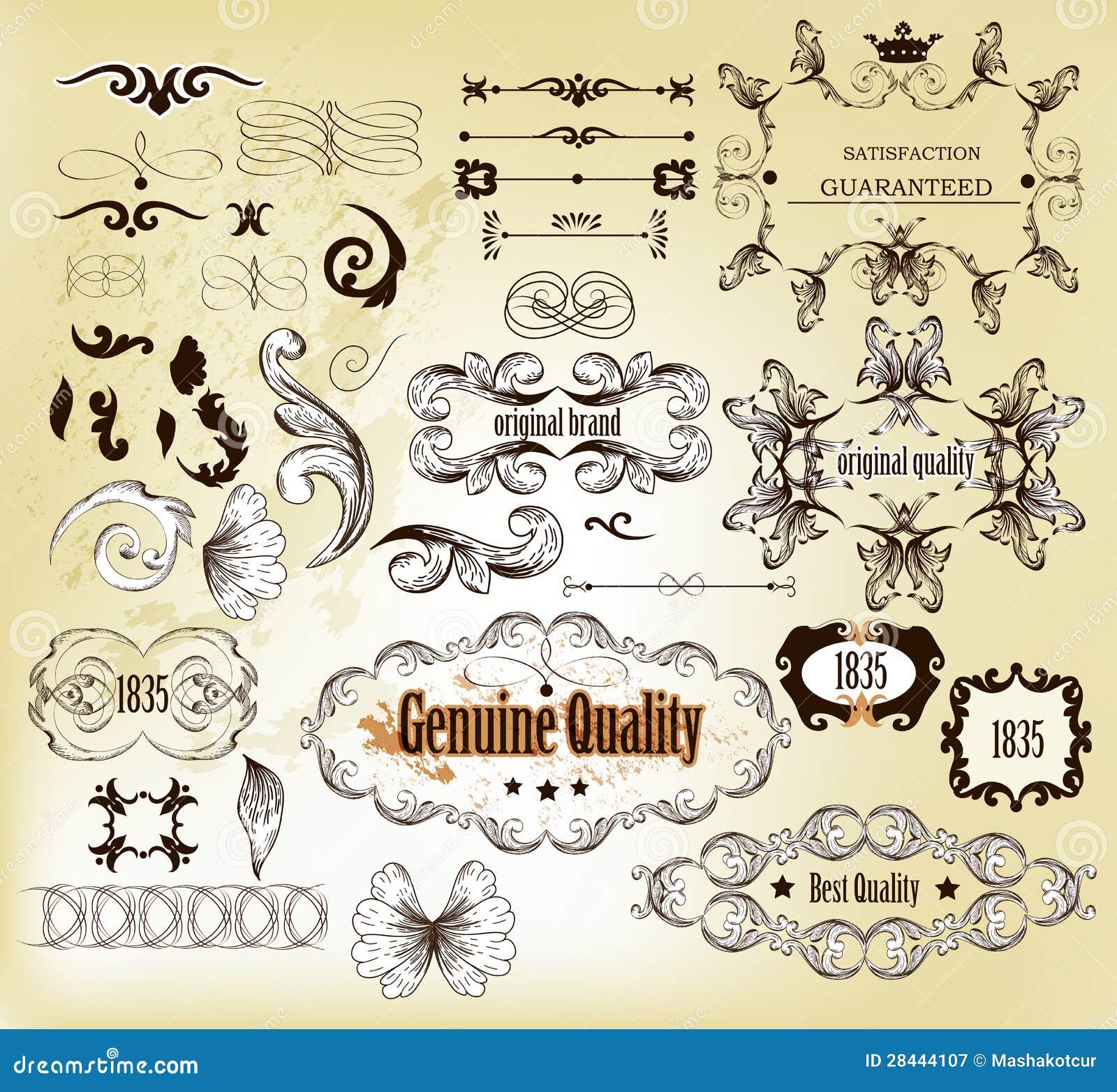 Calligraphic Retro Decorative Elements Stock Vector - Illustration of ...