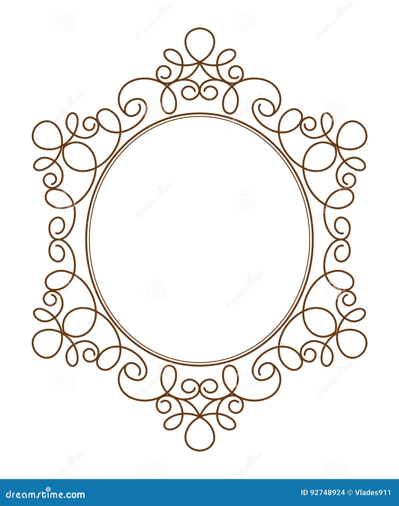 Calligraphic Retro Frames.Vector Illustration.Brown . Stock Vector ...