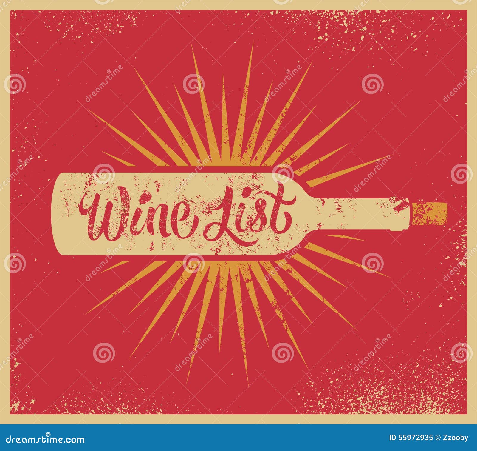 Calligraphic Retro Grunge Style Wine List Design. Vector Illustration ...