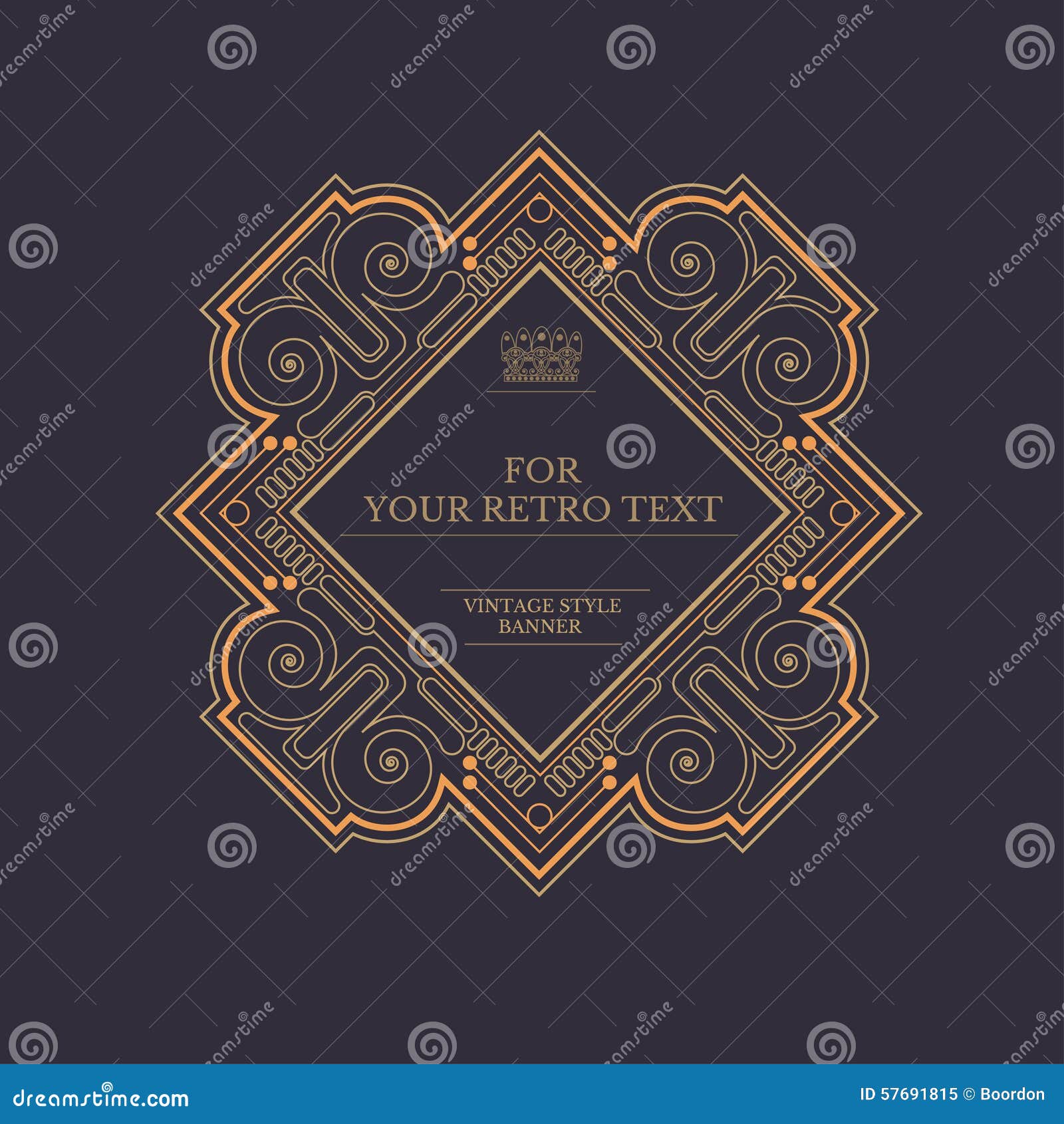 Calligraphic Rhombus Frame from Lines Pattern. Royal Monogram Stock ...