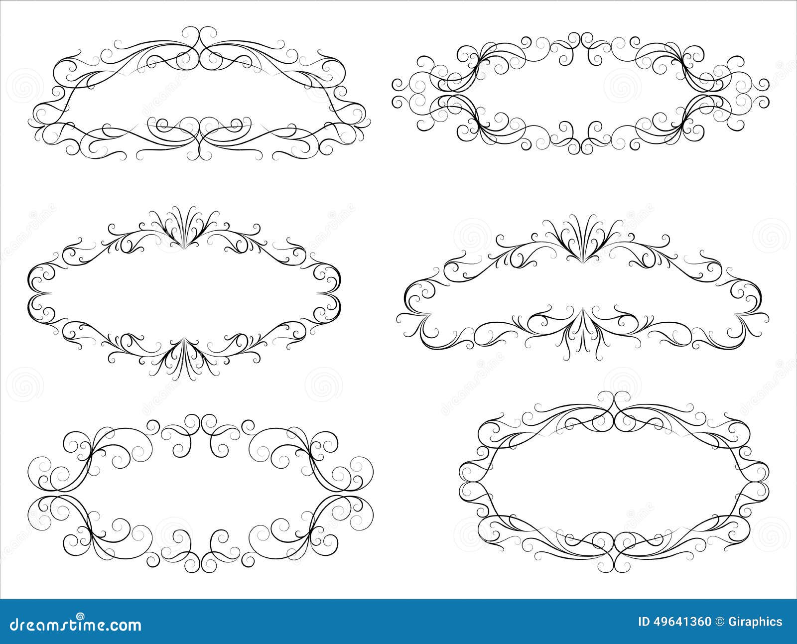 Calligraphic Scroll Frames stock vector. Illustration of isolated ...