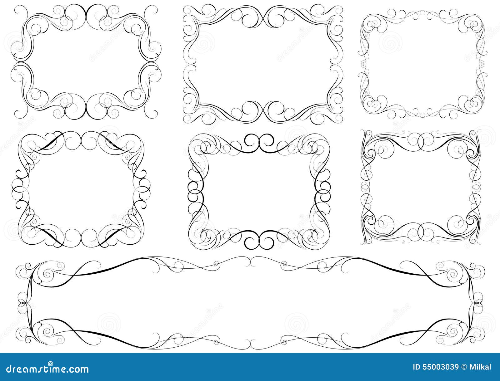 Calligraphic set frames stock vector. Illustration of arts - 55003039