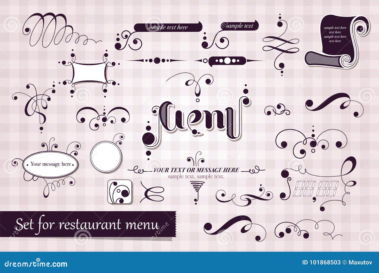 Calligraphic Set for Restaurant Menu Stock Vector - Illustration of ...